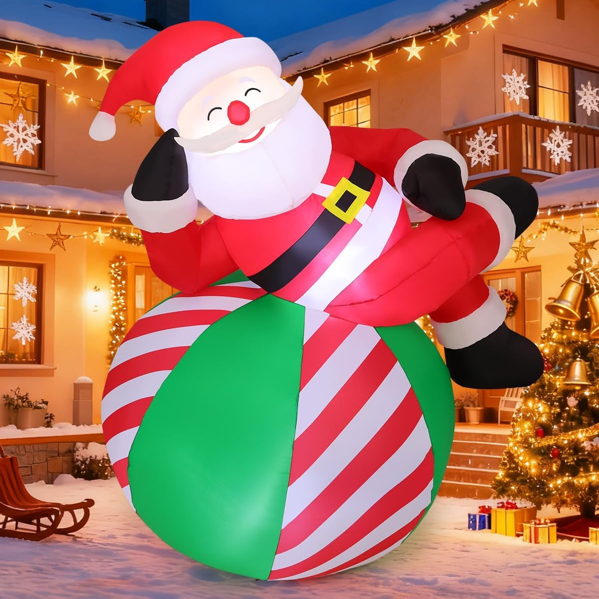 5.5 FT Christmas Inflatables Outdoor Decorations InflatableAn Old Man ...