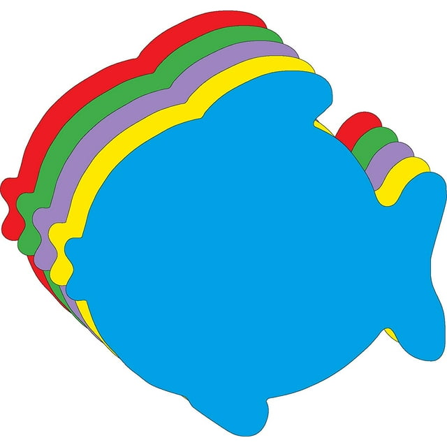 Assorted Color Creative Fish Cut-Outs, 5.5", Paper Craft Supplies, 31 ...