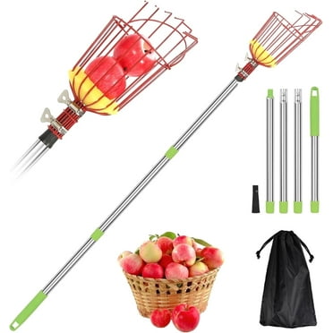 YeYeBest Fruit Picker Pole with Basket,8ft Adjustable Height Fruit ...