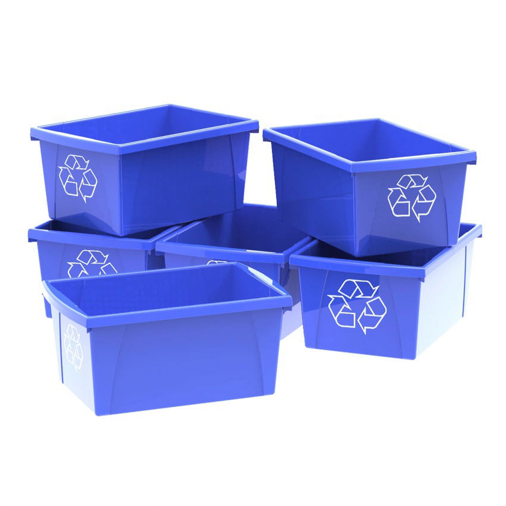 Storex 5.5 Gallon (21L) Recycle Bin, Blue, 6-Pack - Walmart.com