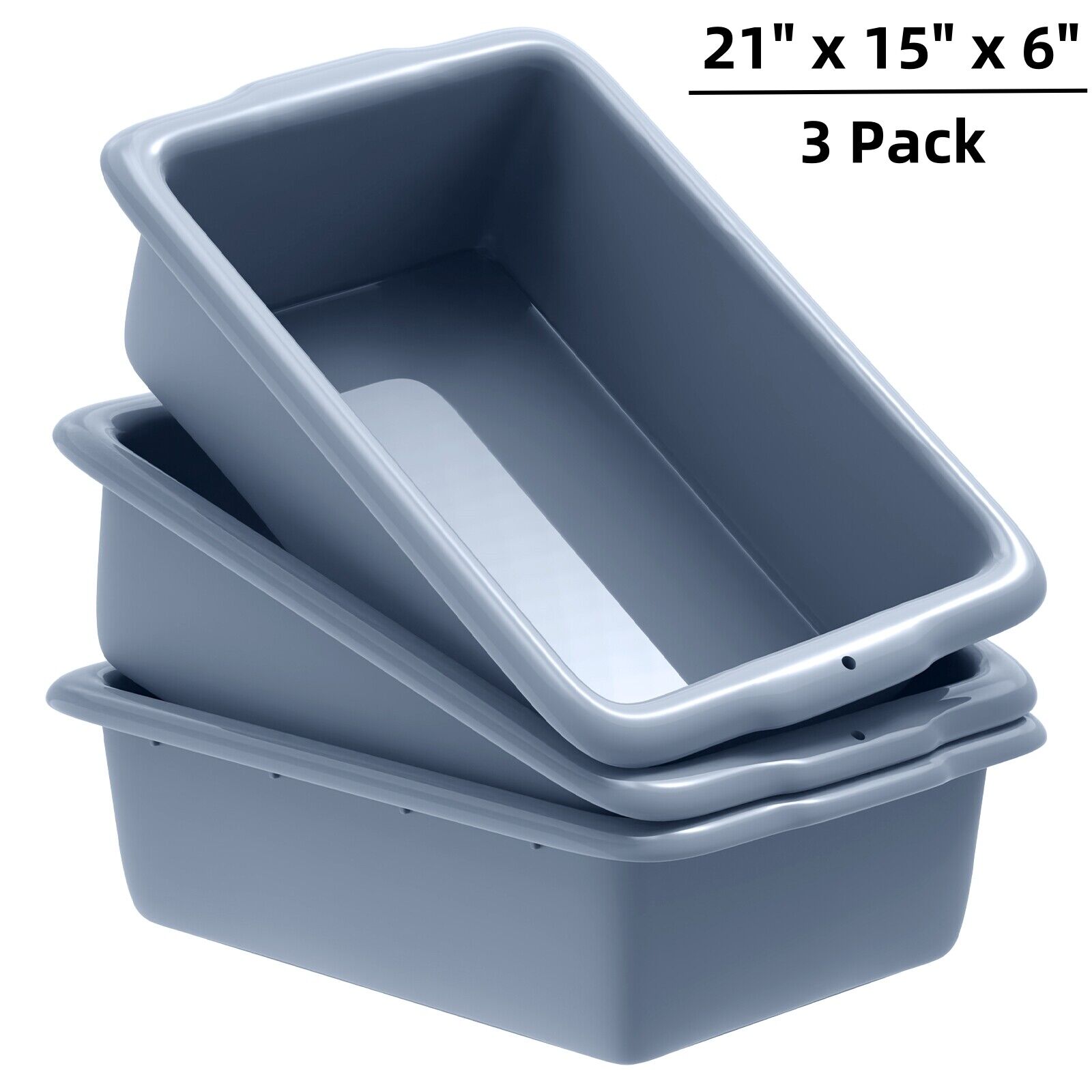 5.5 Gallon Plastic Commercial Bus Tub Utility Box Tote Dish Tray For ...