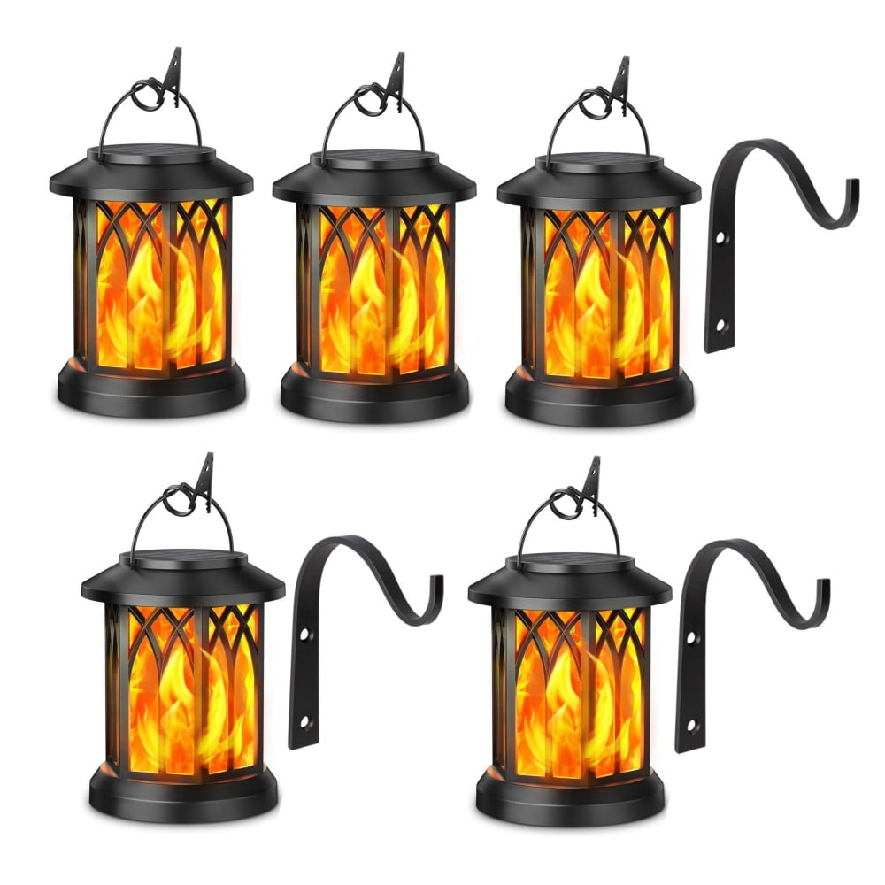 5.5 Inch Dancing Flame Solar Lantern, Magical Dancing Flames Outdoor ...