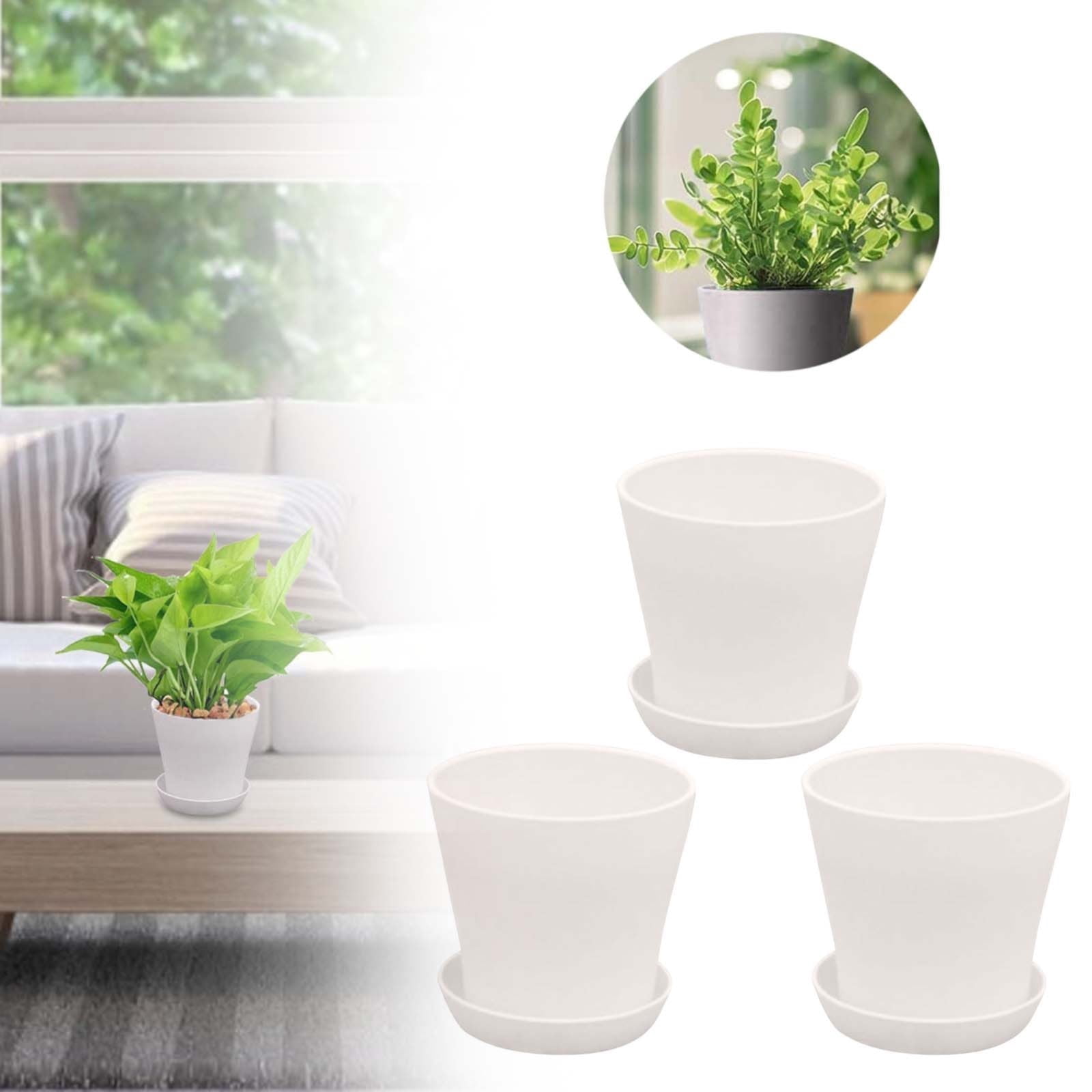 5.5 Inch Plant Pots Indoor Outdoor, 3 Pack Colorful Plant Flower Pots ...