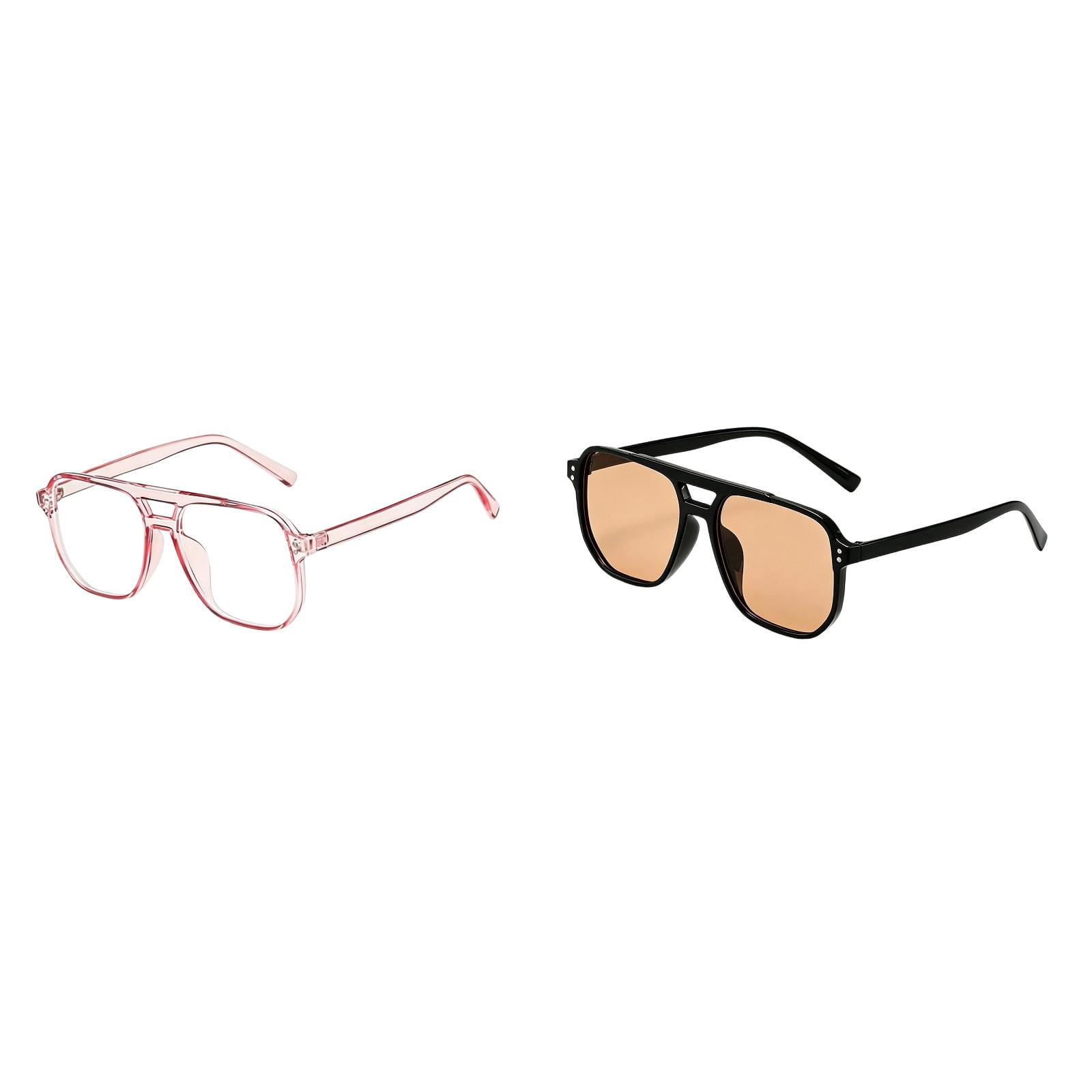 5.5 Inch Retro Square Aviator Sunglasses for Women Men, 70s Vintage ...
