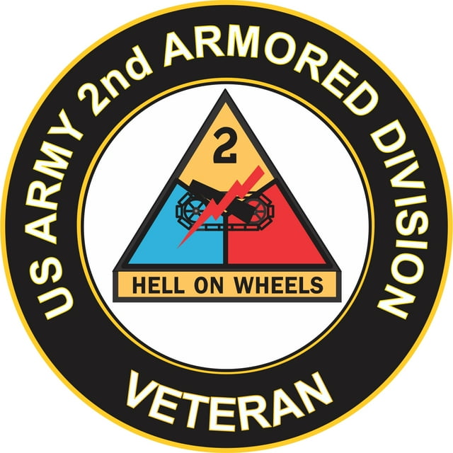 5.5 Inch U.S. Army Veteran 2nd Armored Division Sticker Decal - Walmart.com