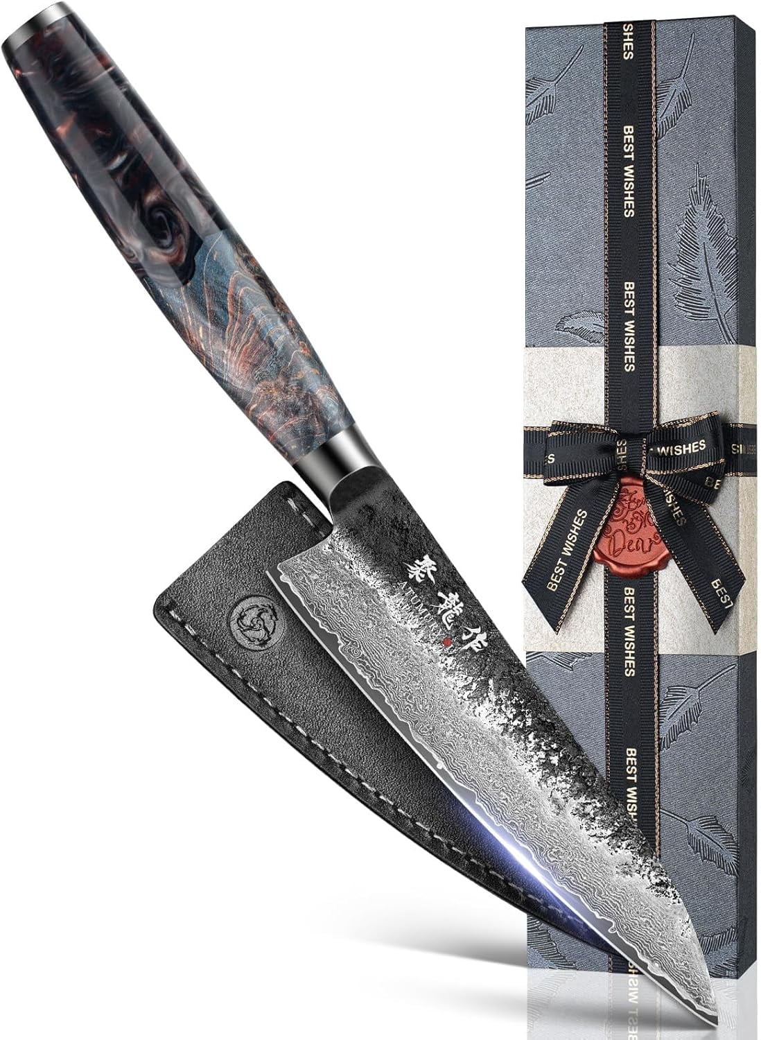 5.5'' Japanese Utility Knife with VG10 Core, Handcrafted 67-Layer ...