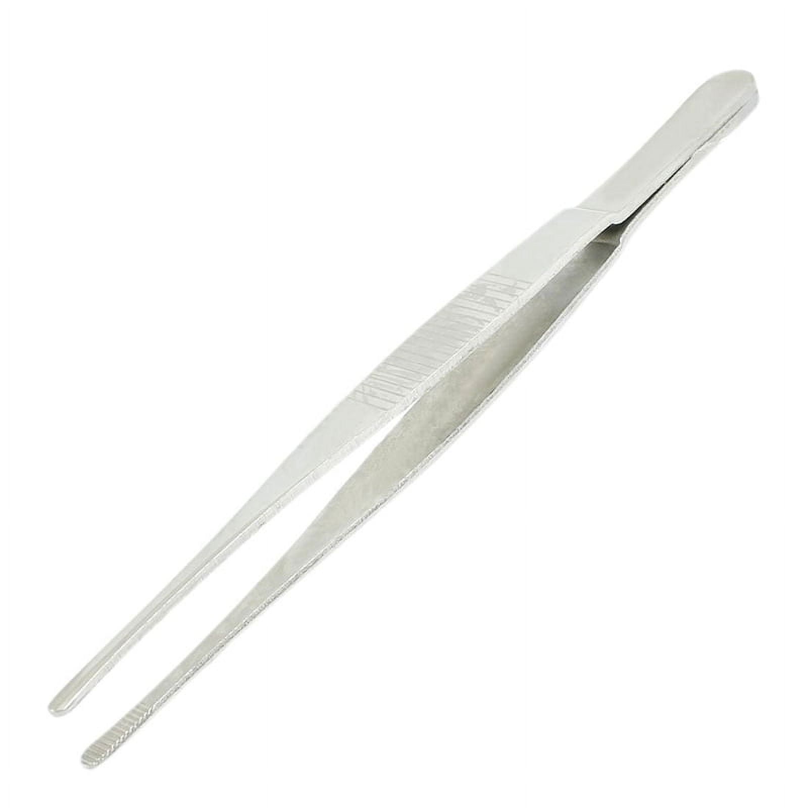 5.5" Long Silver Tone Stainless Steel Round Tip Tweezers - Walmart.com