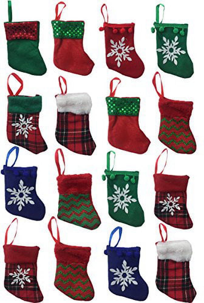 5.5" Mini Christmas Stockings for Decoration, Gift Card Holder, Party ...