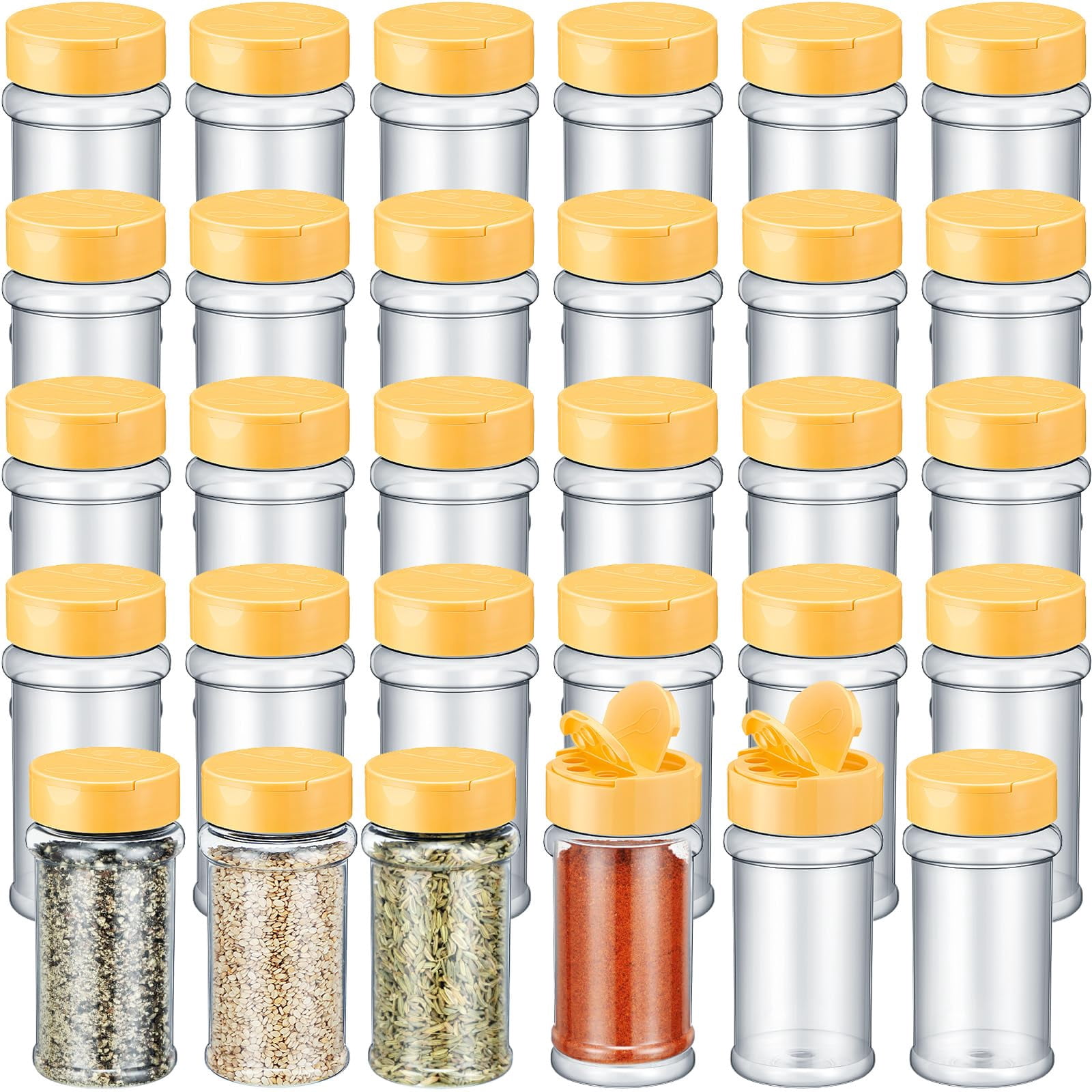 5.5 Oz Plastic Spice Jars with Shaker Lids, Yellow, 36 Count - Walmart.com