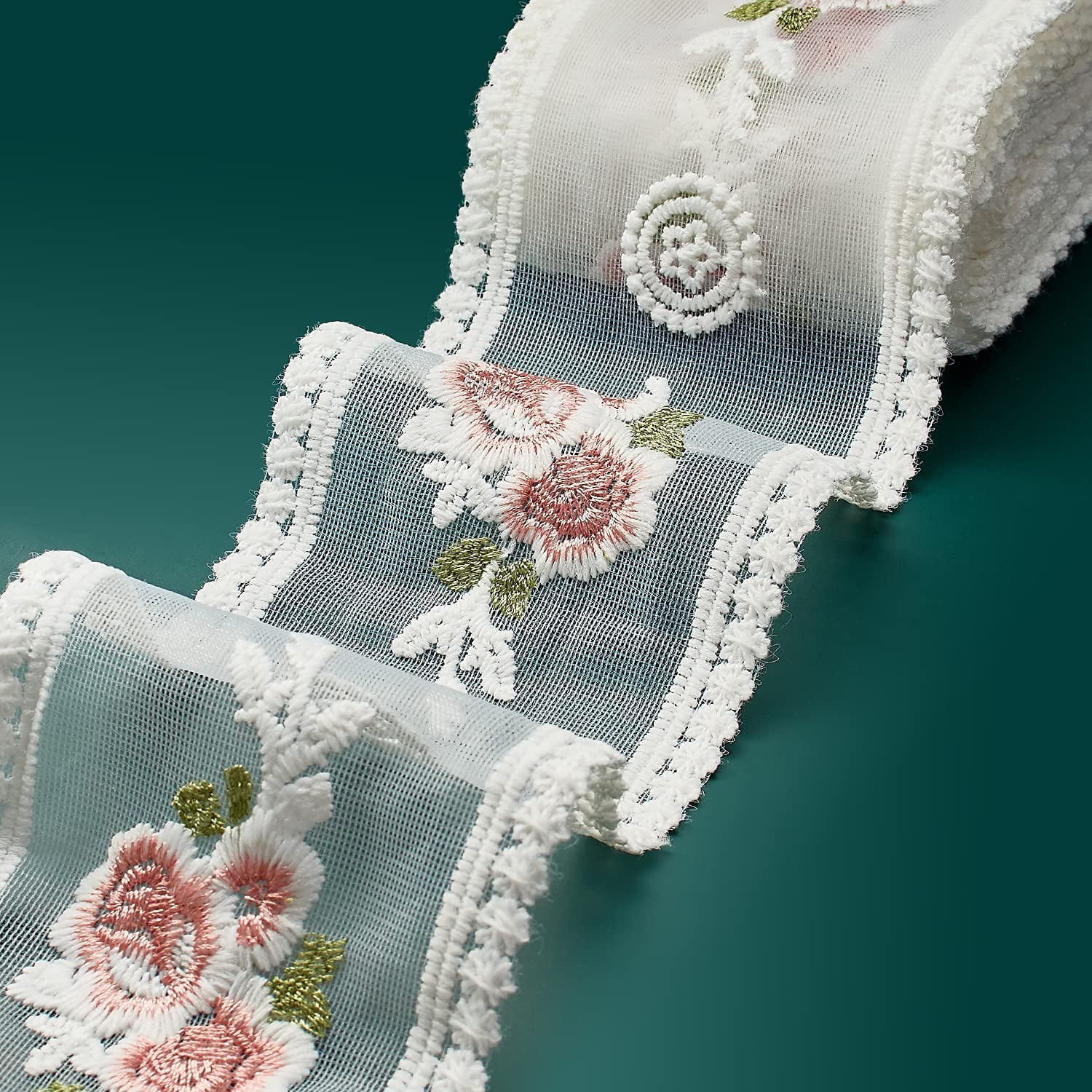 5.5 Plus Yards Lace Trim Ribbon, Vintage Embroidery Lace Edge, Colored ...