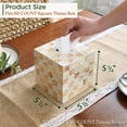 5.5" Square Tissue Box Cover Capiz Shells Cube Holder With Bottom ...