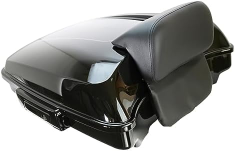 5.5'' Vivid Black Razor Tour Pack Trunk Black Latches W/Backrest Pad ...