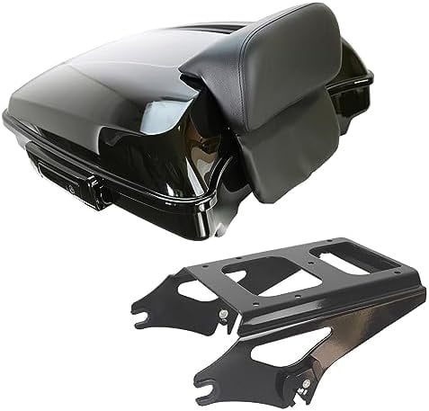 5.5'' Vivid Black Razor Tour Pack Trunk Black Latches W/Backrest Pad ...