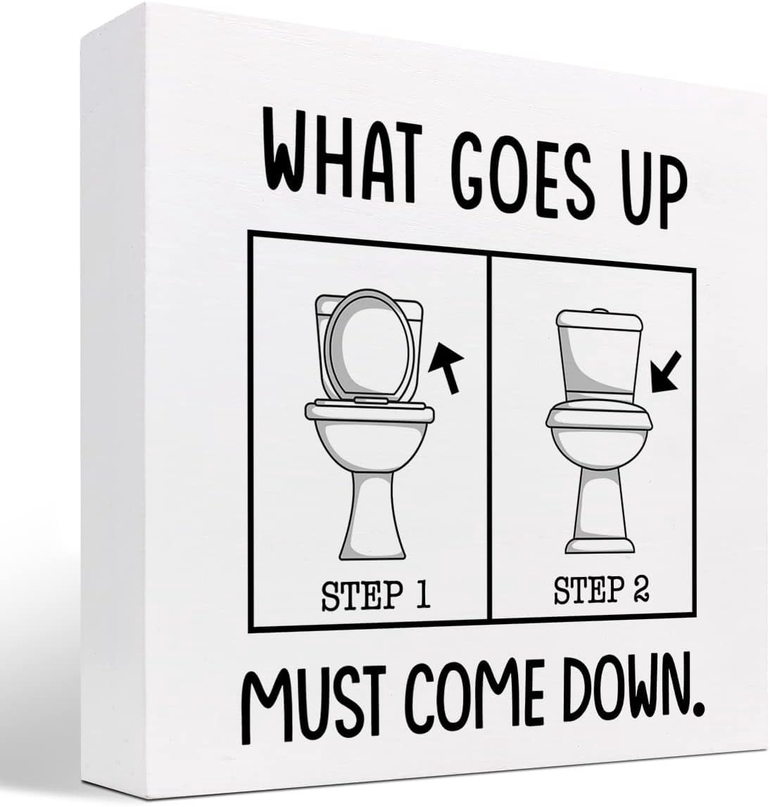 5"×5" What Goes Up Must Come Down Wood Box Sign Decor Desk Sign,Funny ...