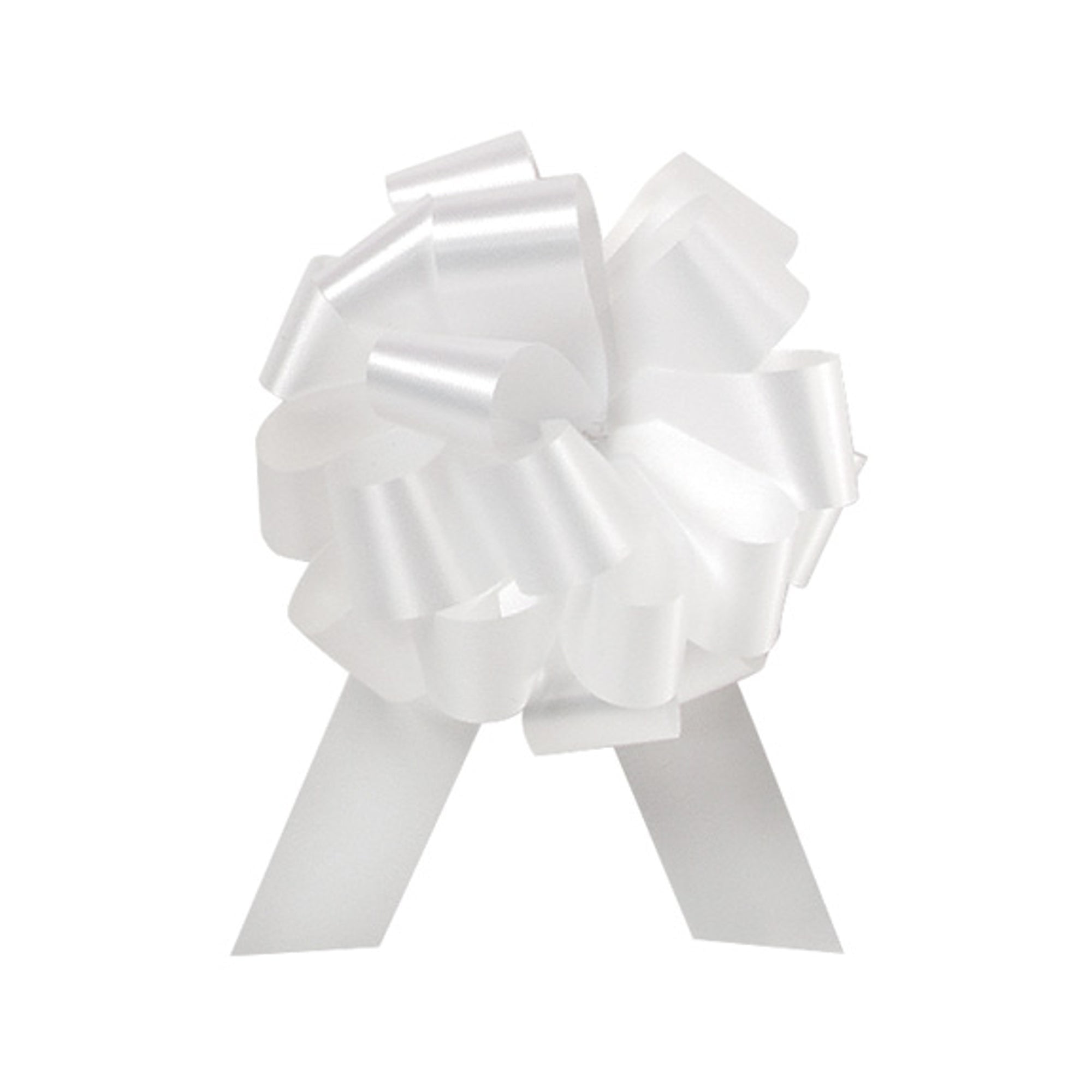 5.5" White Flora Satin Pull Bow (20 Loops) - 1 Bow - Walmart.com