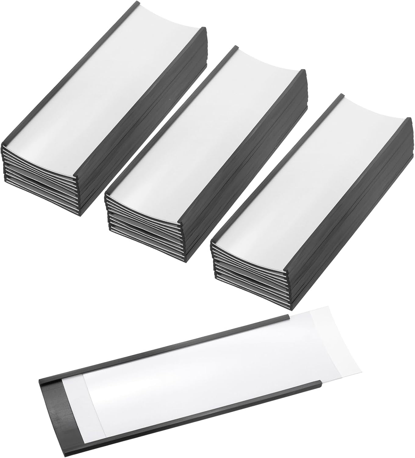 5.5" X 2" Magnetic Label Holder with Paper Inserts, 50 Pcs C Channel ...