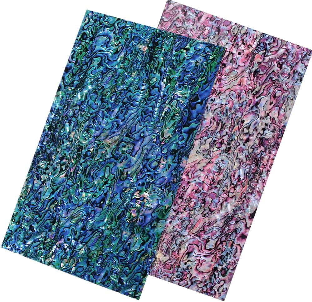 5.5"X9.5" 2Pcs Abalone Shell Sticker Abalone Veneer Sheet Blue Purple ...