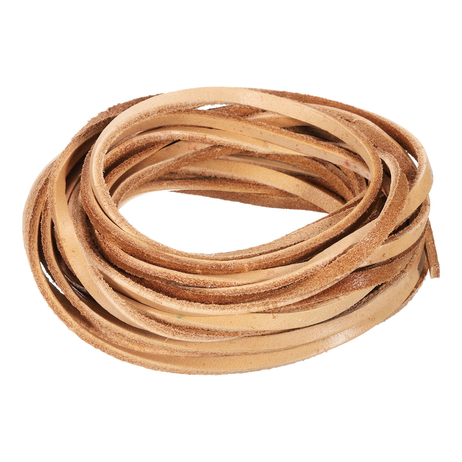 5.5 Yard 4mm Flat Leather Cord, Leather Lacing Strips for DIY Crafting ...