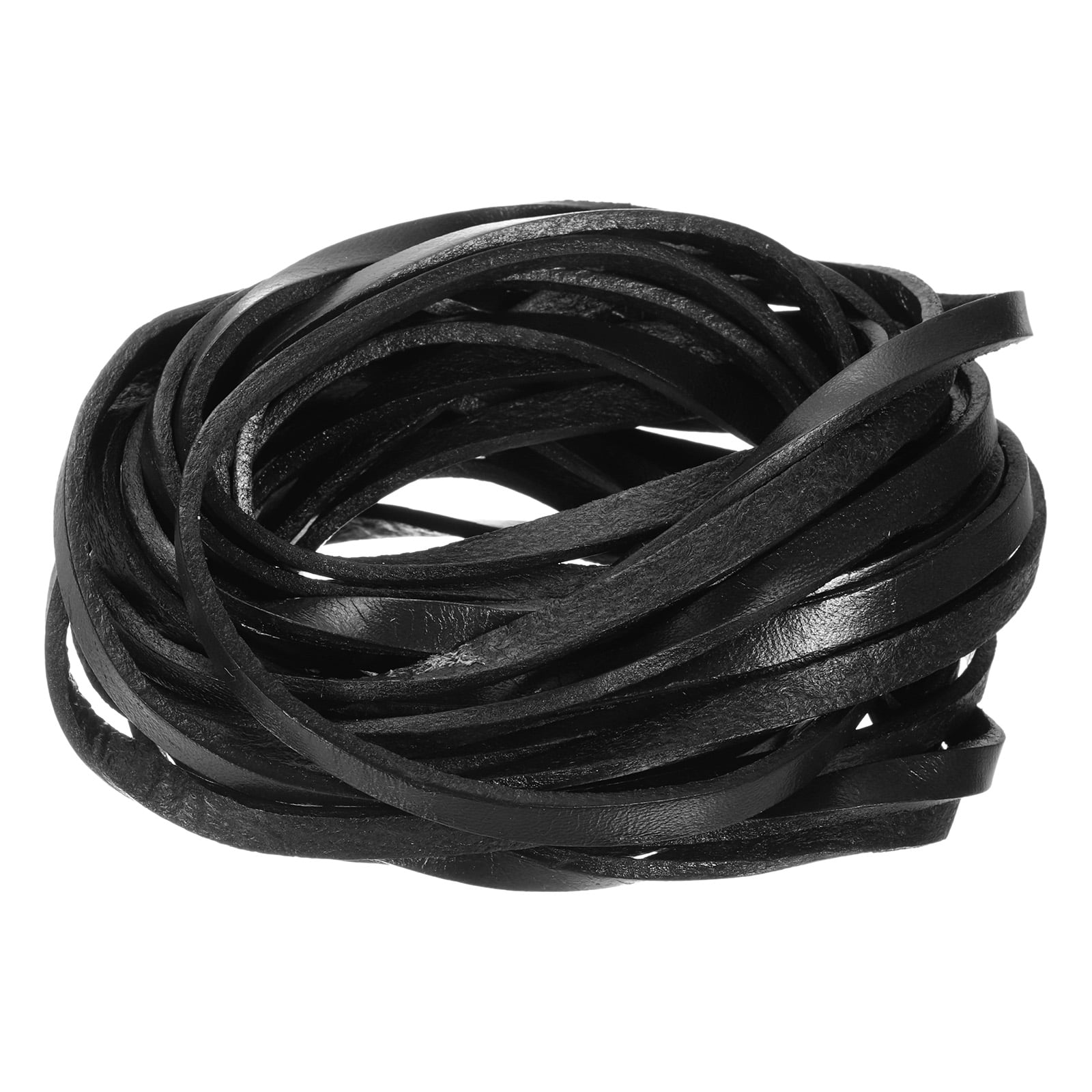 5.5 Yard 5mm Flat Leather Cord, Leather Lacing Strips for DIY Crafting ...