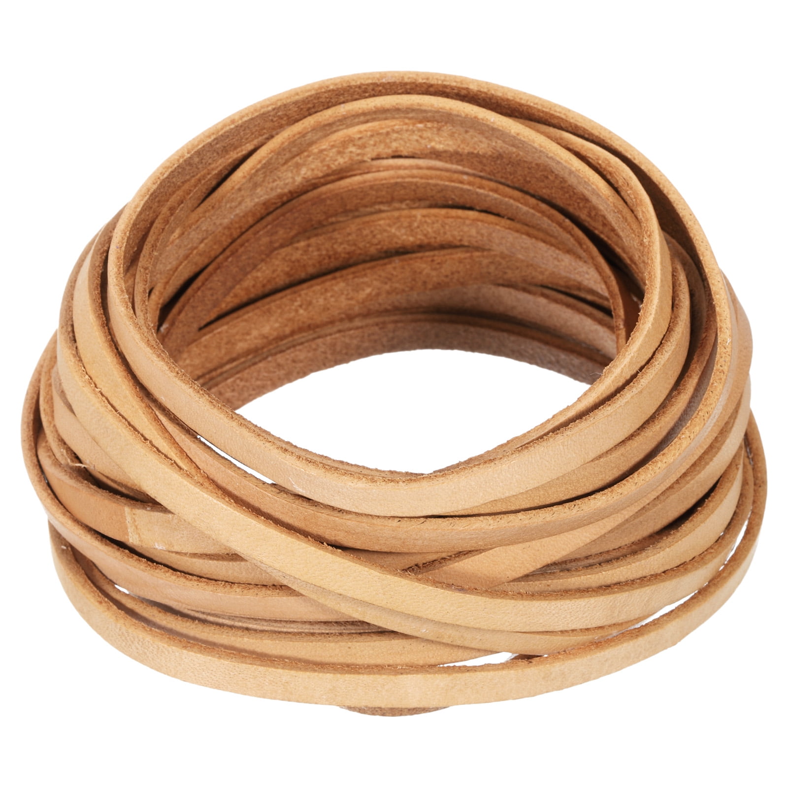 5.5 Yard 5mm Flat Leather Cord, Leather Lacing Strips for DIY Crafting ...