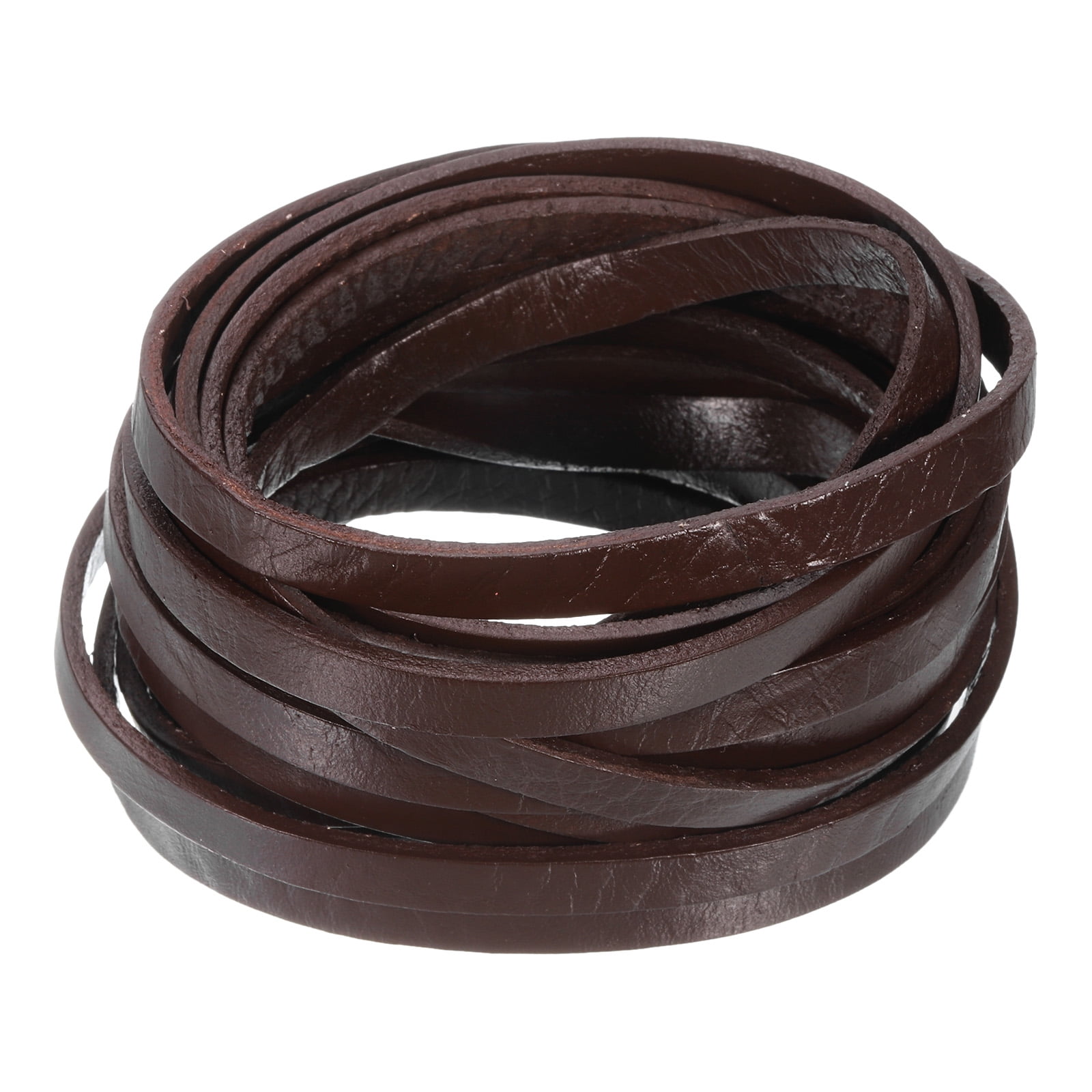 5.5 Yard 8mm Flat Leather Cord, Leather Lacing Strips for DIY Crafting ...