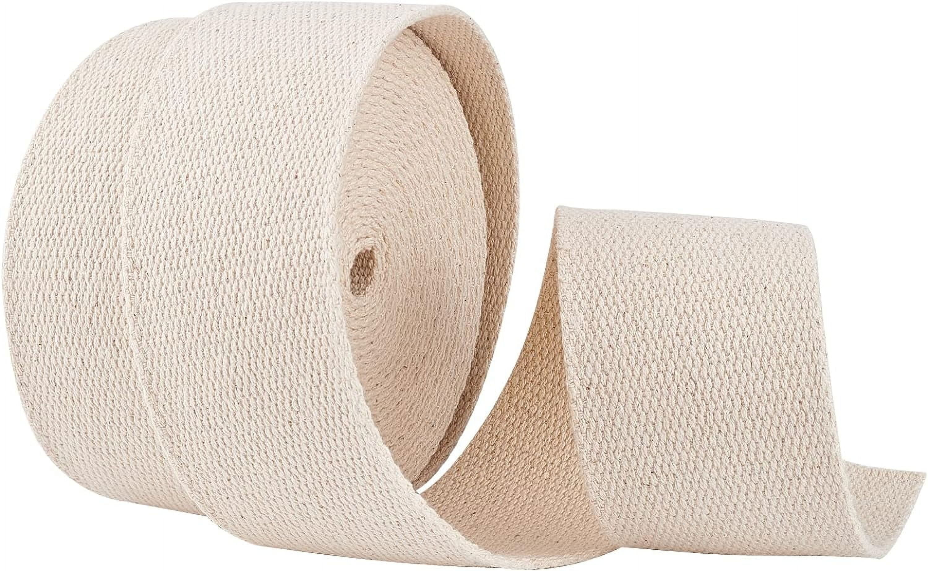 5.5 Yard Cotton Twill Ribbon 2 Inch Wide Beige Heavy Cotton Webbing ...