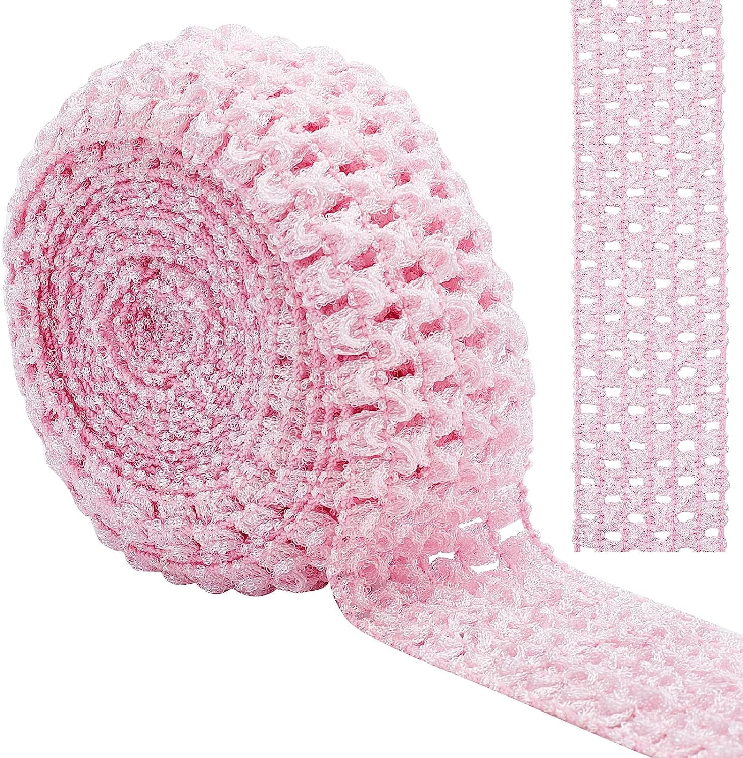 5.5 Yards 1.7 Wide Elastic Crochet Headband Ribbon Crochet Stretch Trim ...