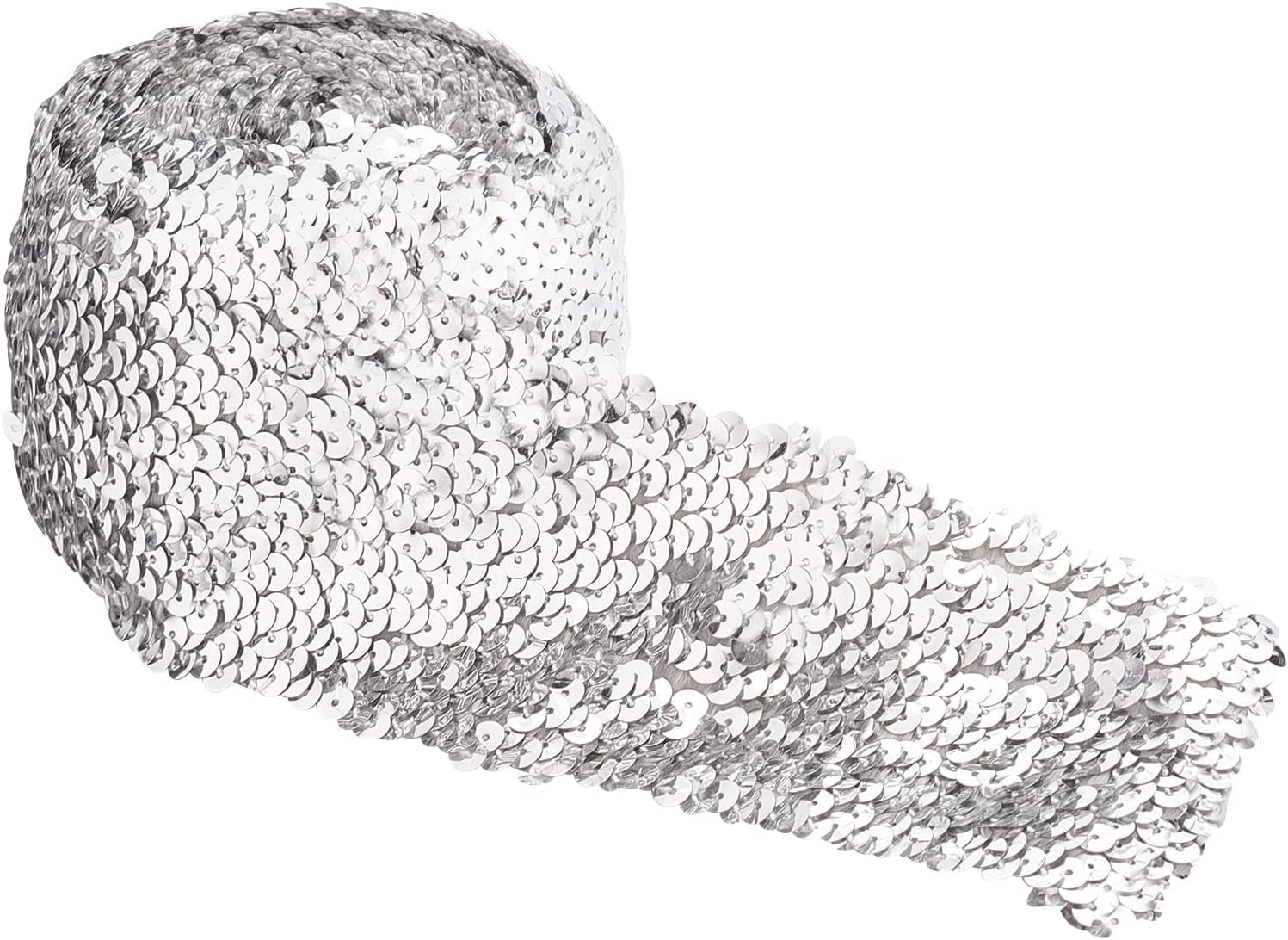 5.5 Yards 3 Inch Wide Sequin Trim Elastic Sequin Ribbon Flat Curtain ...