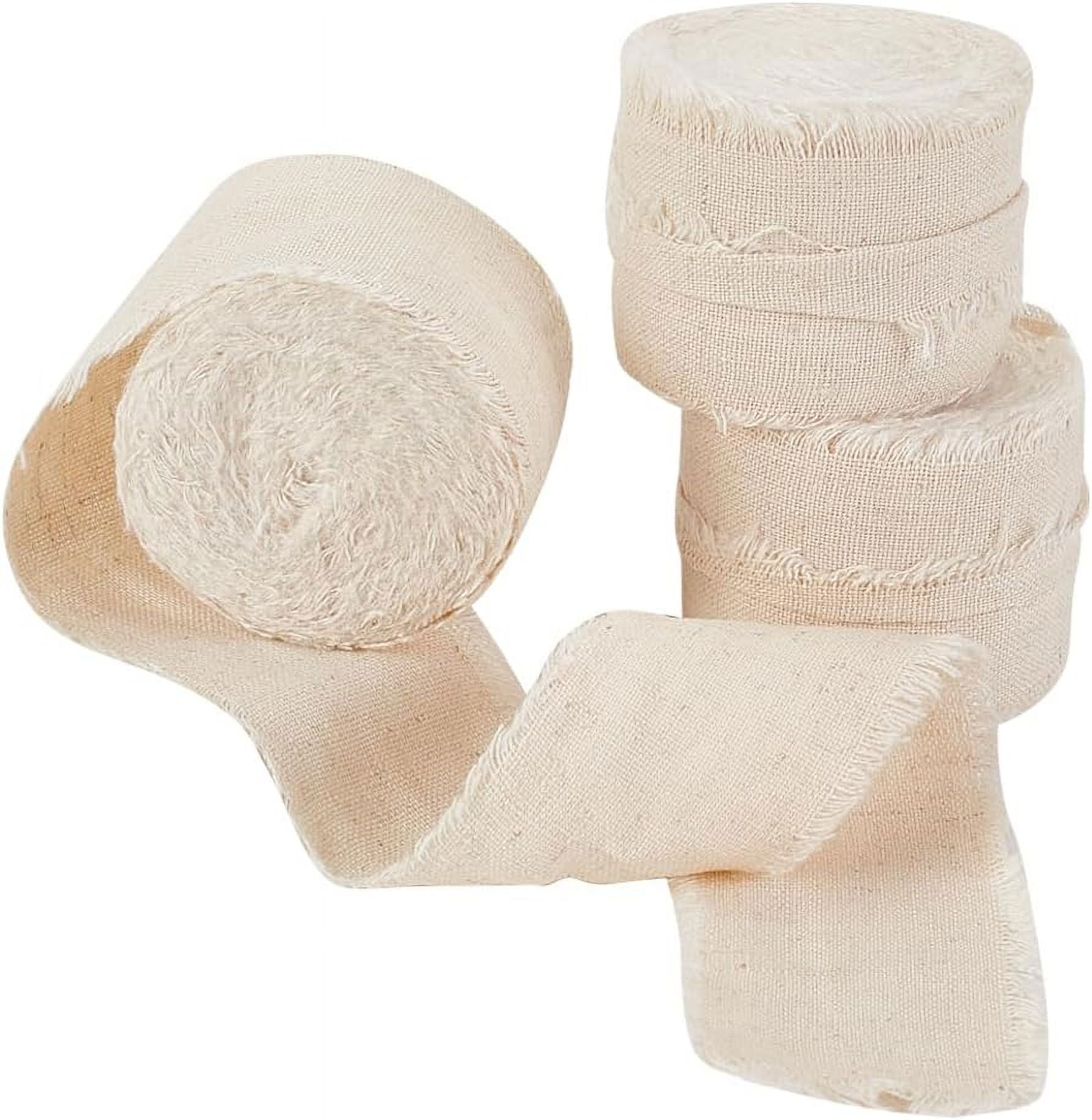 5.5 Yards 3 Rolls Cotton Linen Ribbon Handmade Frayed Ribbons Cotton ...