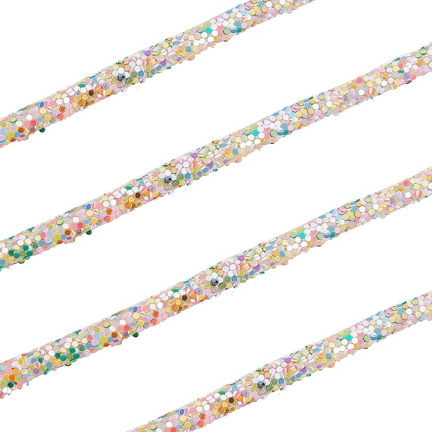 5.5 Yards 6MM Sequin Rhinestone Tube Cord Rope Bling Resin Trim PVC ...