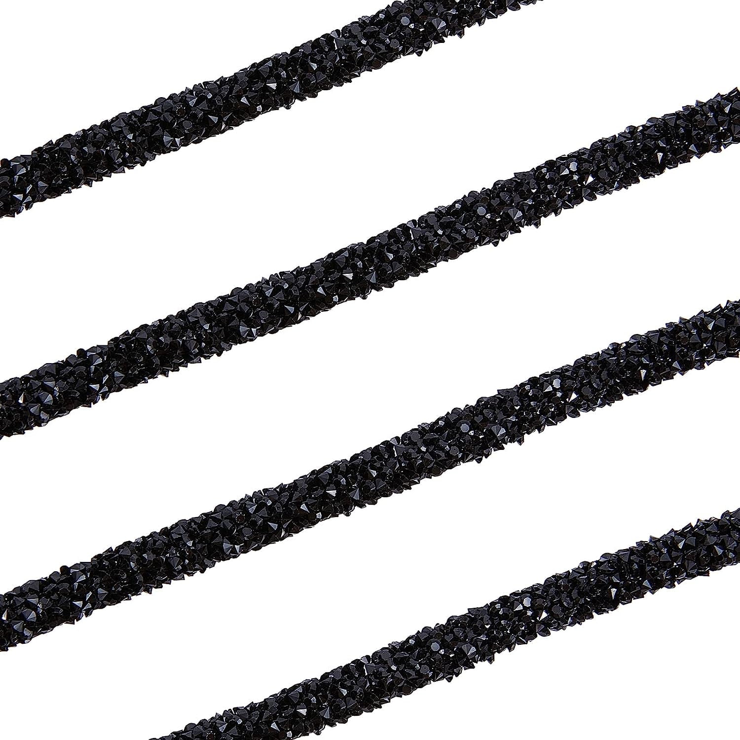 5.5 Yards 6MM Sequin Rhinestone Tube Cord Rope Bling Resin Trim PVC ...