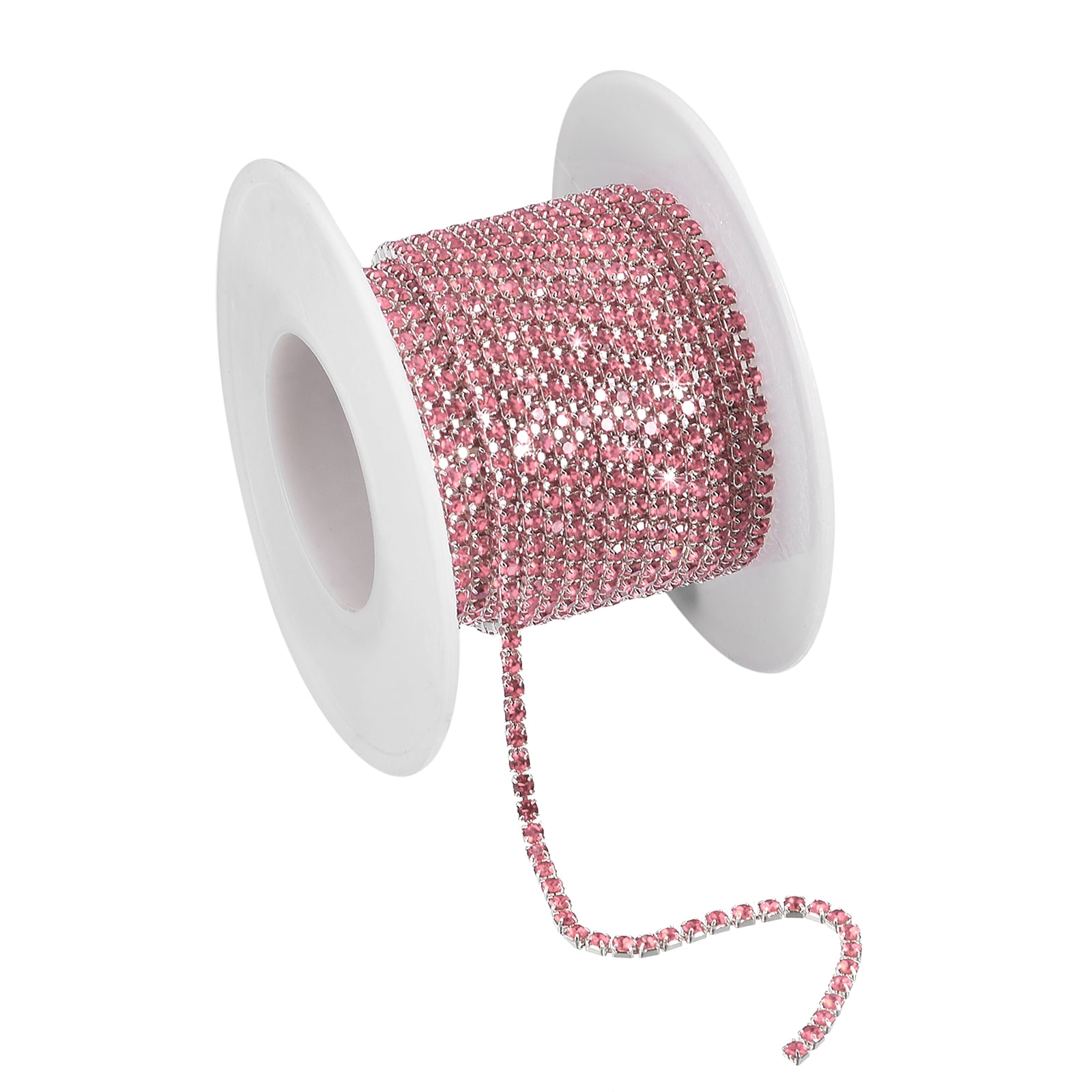 Uxcell 1 Roll Crystal Rhinestone Chain Sew on Metal Close Claw Chain ...