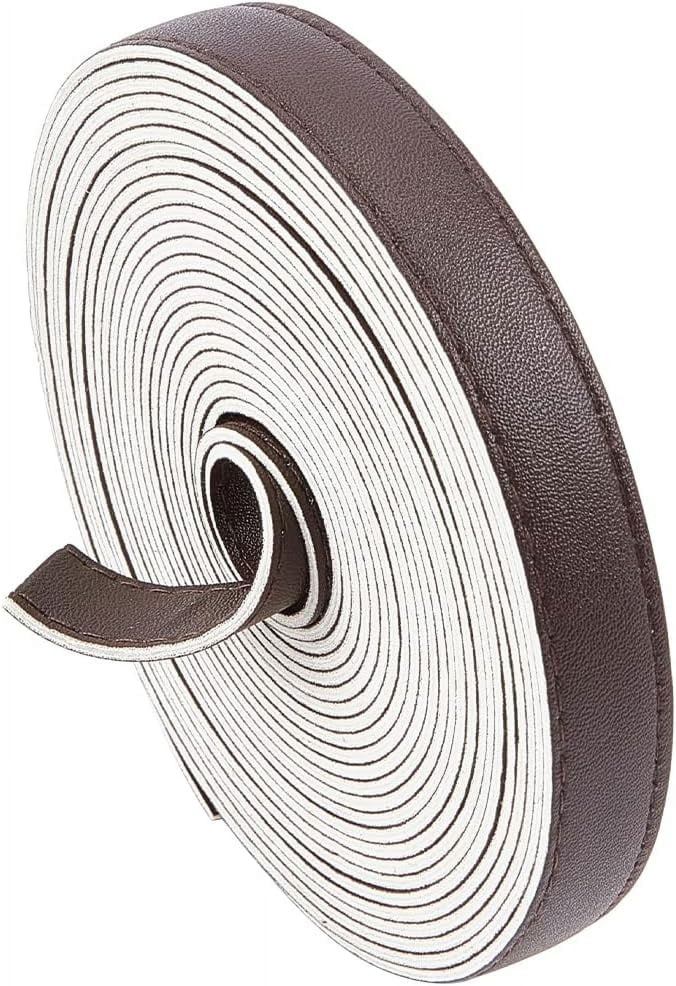 5.5 Yards Long Double Sided Leather Strips 0.59" Wide Imitation Leather ...