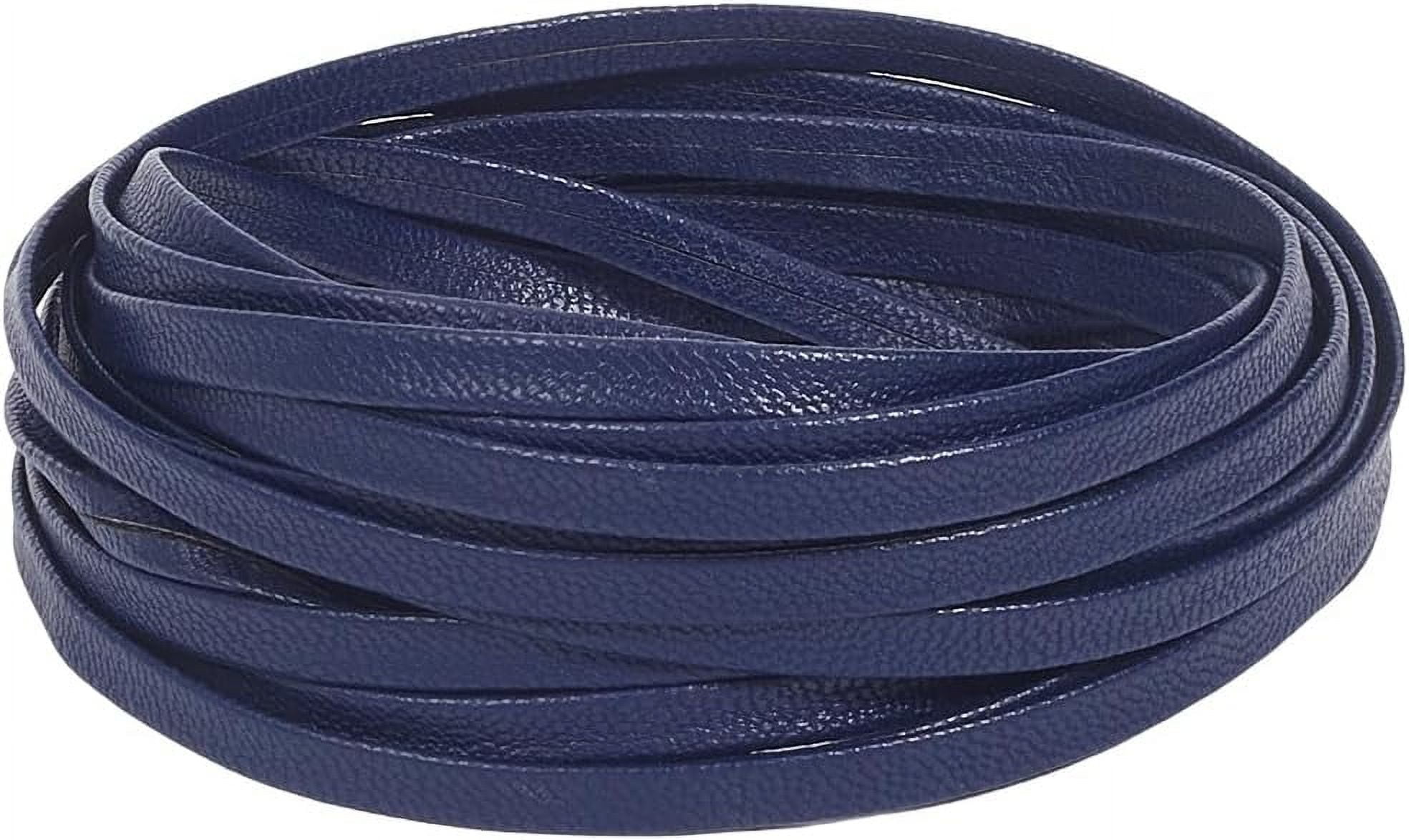 5.5 Yards Lychee Grain PU Leather String Strips 5mm Flat Leather Cord ...