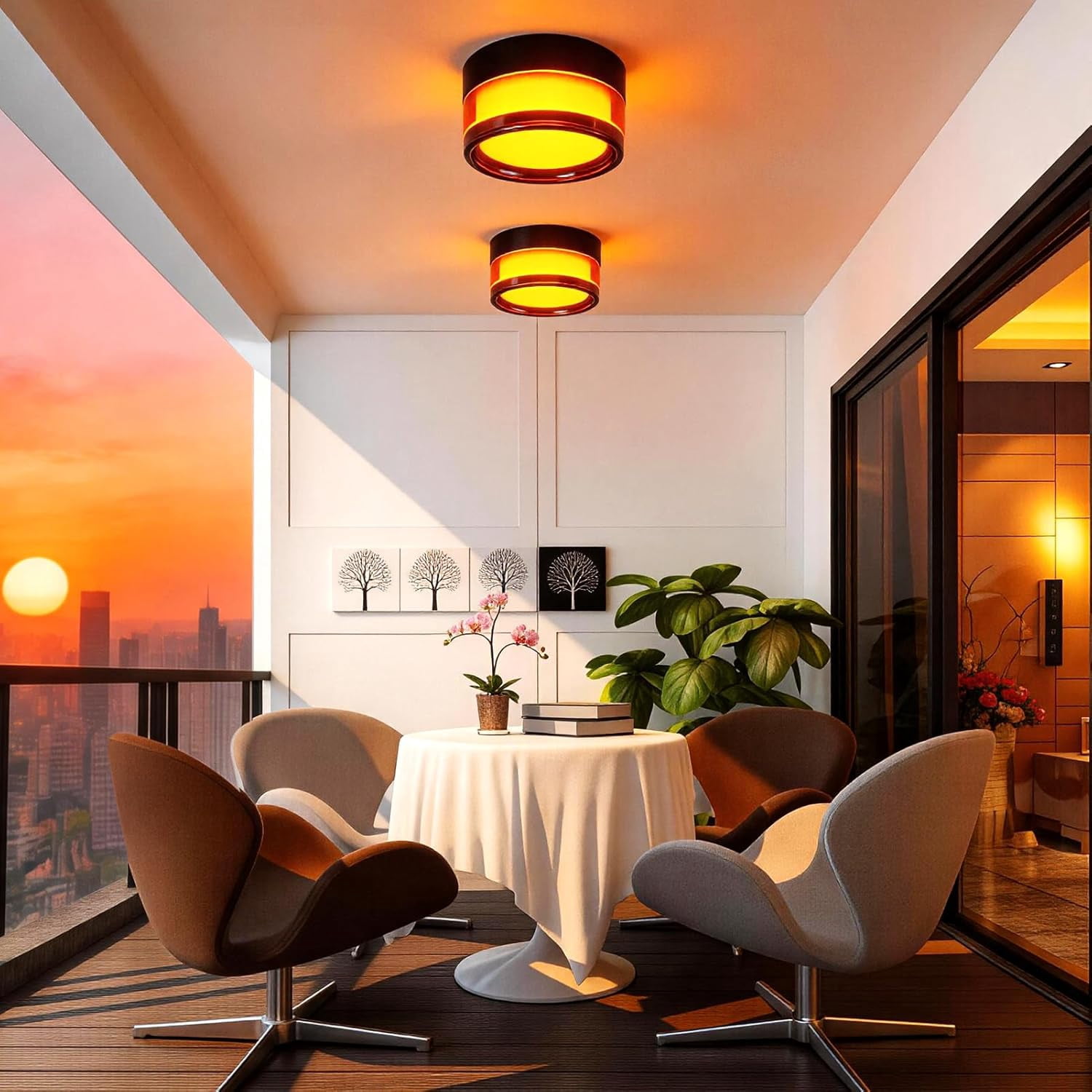 5.5-inch 9-watt jelly jar wall lights pair, acrylic amber color 3000 ...