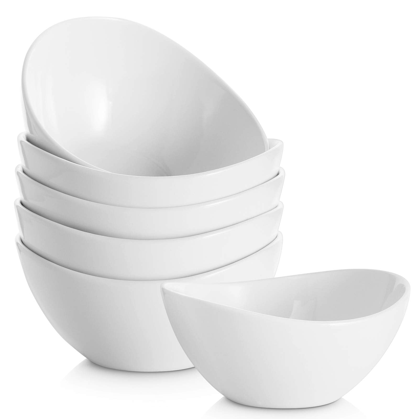 5.5 inch Porcelain Serving Bowl Set of 6 for Dessert Ice Cream Snacks ...