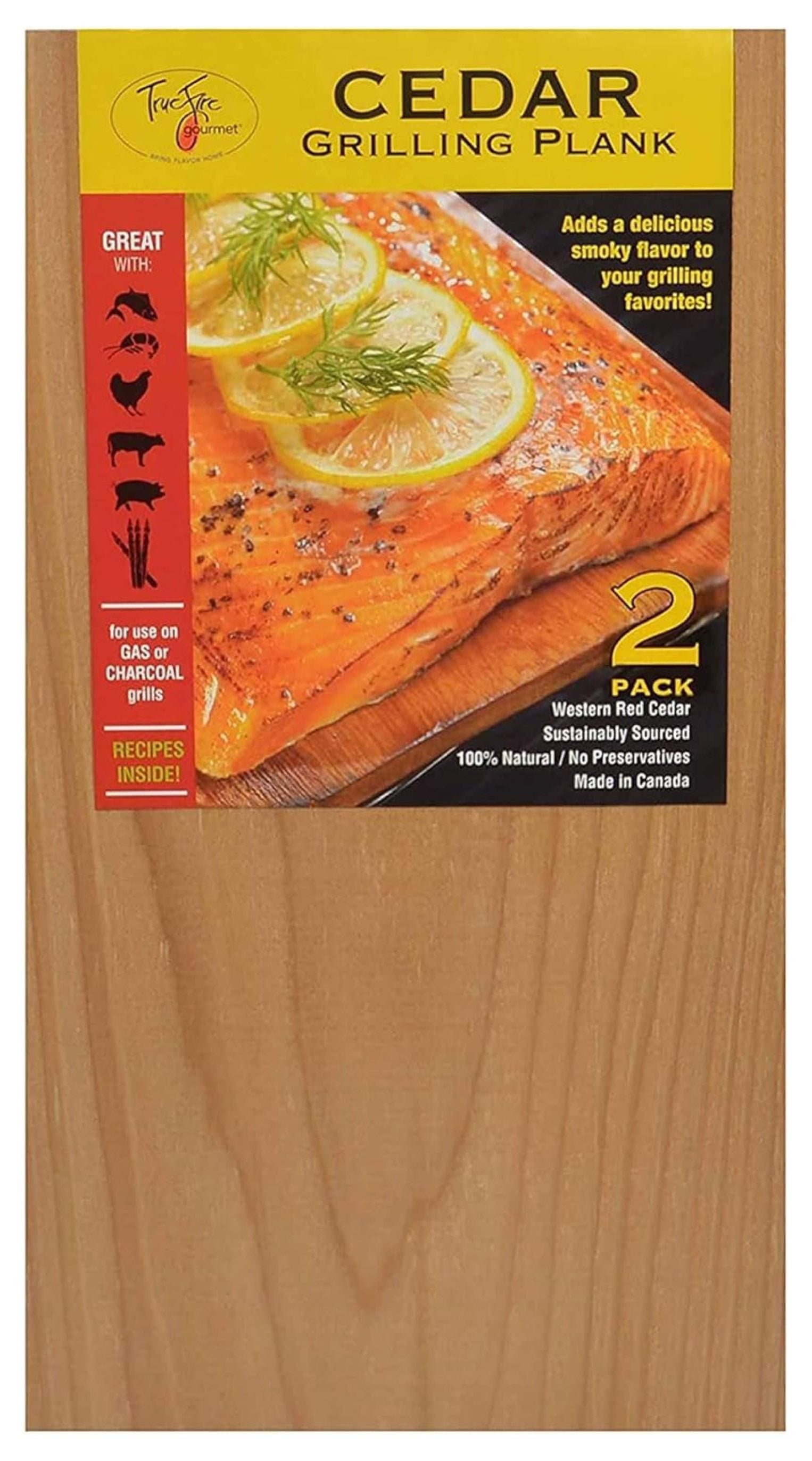 5.5 x 12” Cedar Grilling Planks for Adding Smoky Flavor to Salmon, Seafood, , Poultry & Veggies ...