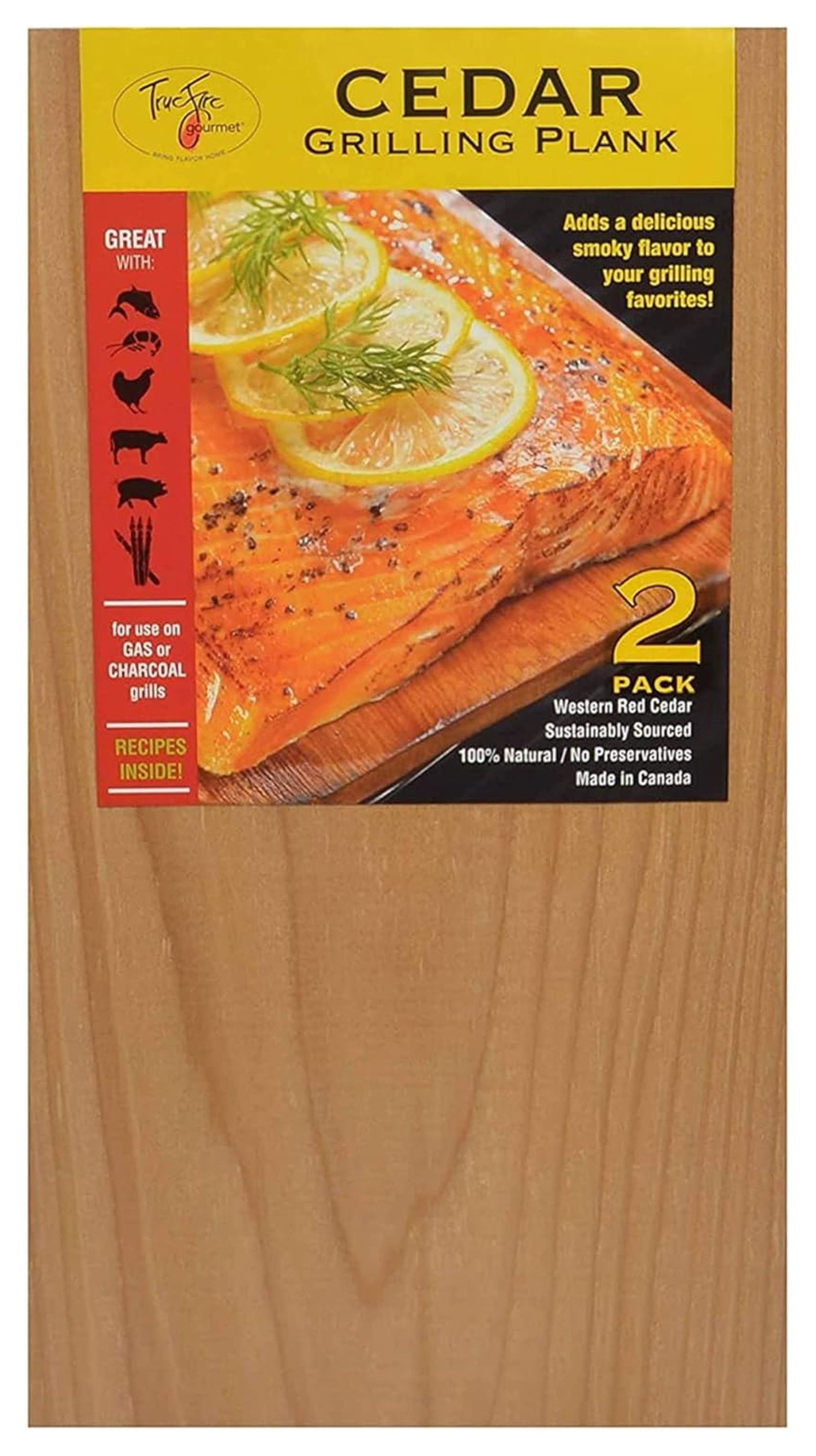 5.5 x 12” Cedar Grilling Planks for Adding Smoky Flavor to Salmon, Seafood, , Poultry & Veggies ...
