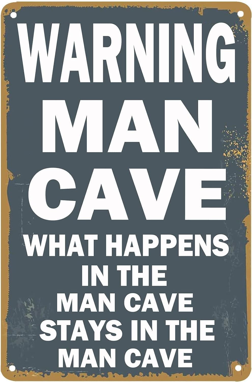5.5"x8" Warning Man Cave What Happens in the Cave Vintage Tin Bar Sign ...
