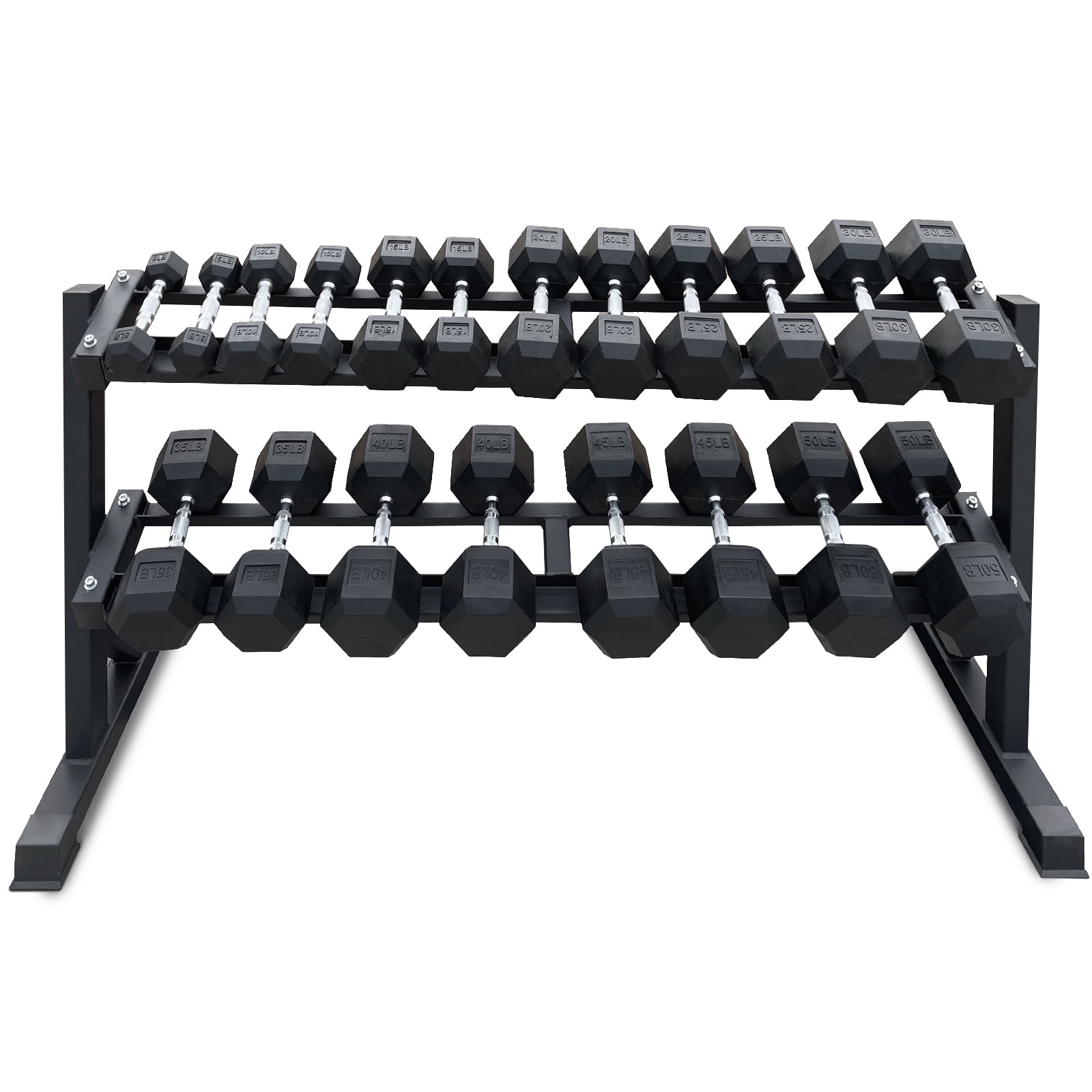 5–50 lbs Dumbbells Weight Set (10 Pairs) with Weight Storage Rack, 550 ...