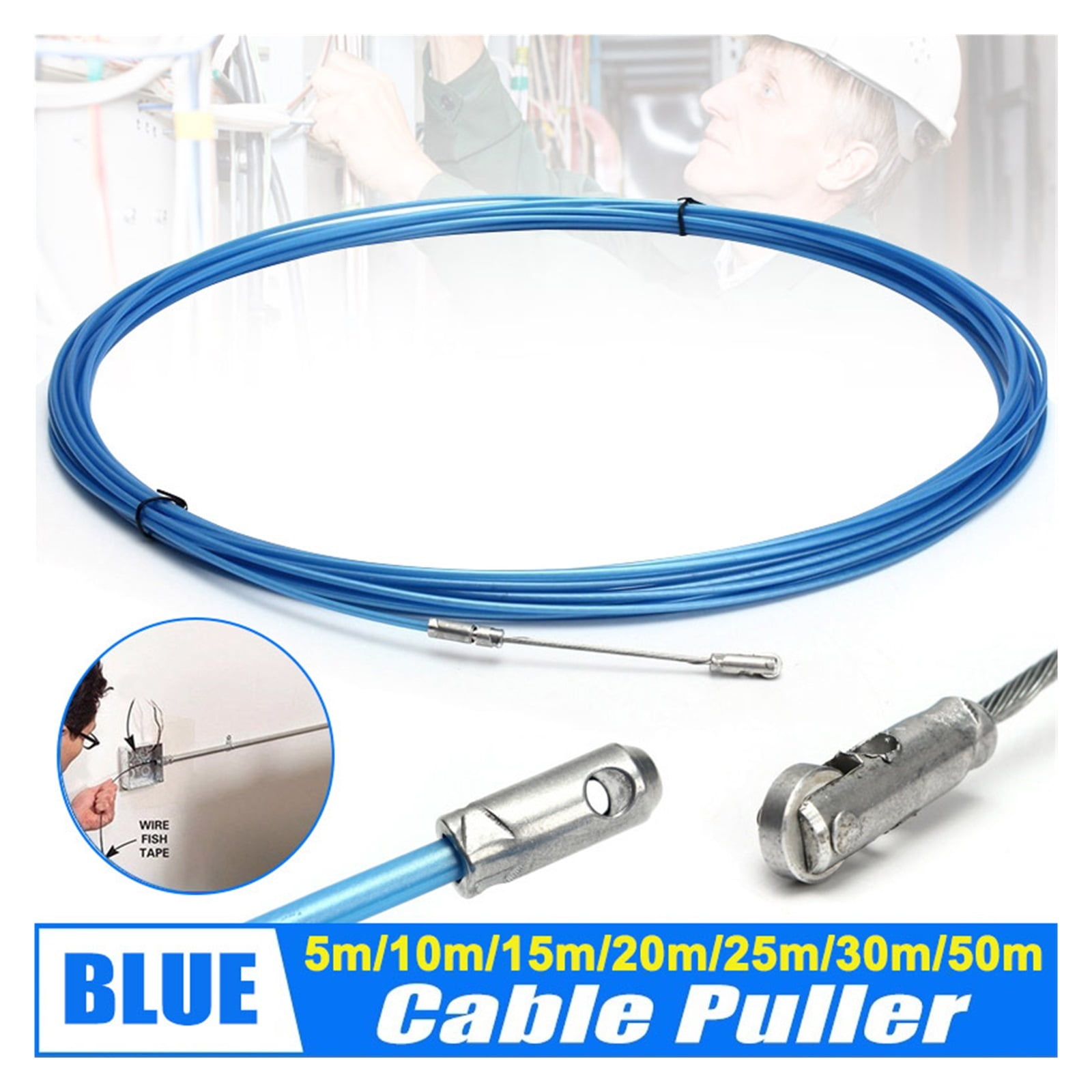 5-50m Universal Wire Puller Threading Device Steel Spring Rope Pulling ...