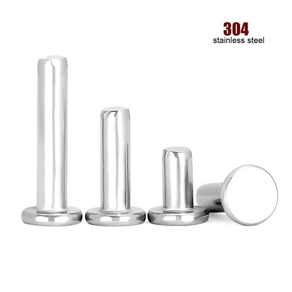 5/50pc M1.5 M2 M2.5 M3 M4 M5 M6 M8 GB109 304 Stainless Steel Flat Round Head Solid Rivet Self ...