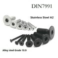 5 50pcs Allen Key Head Din7991 M2 M2 5 M3 M4 M5 M6 M8 Stainless Steel