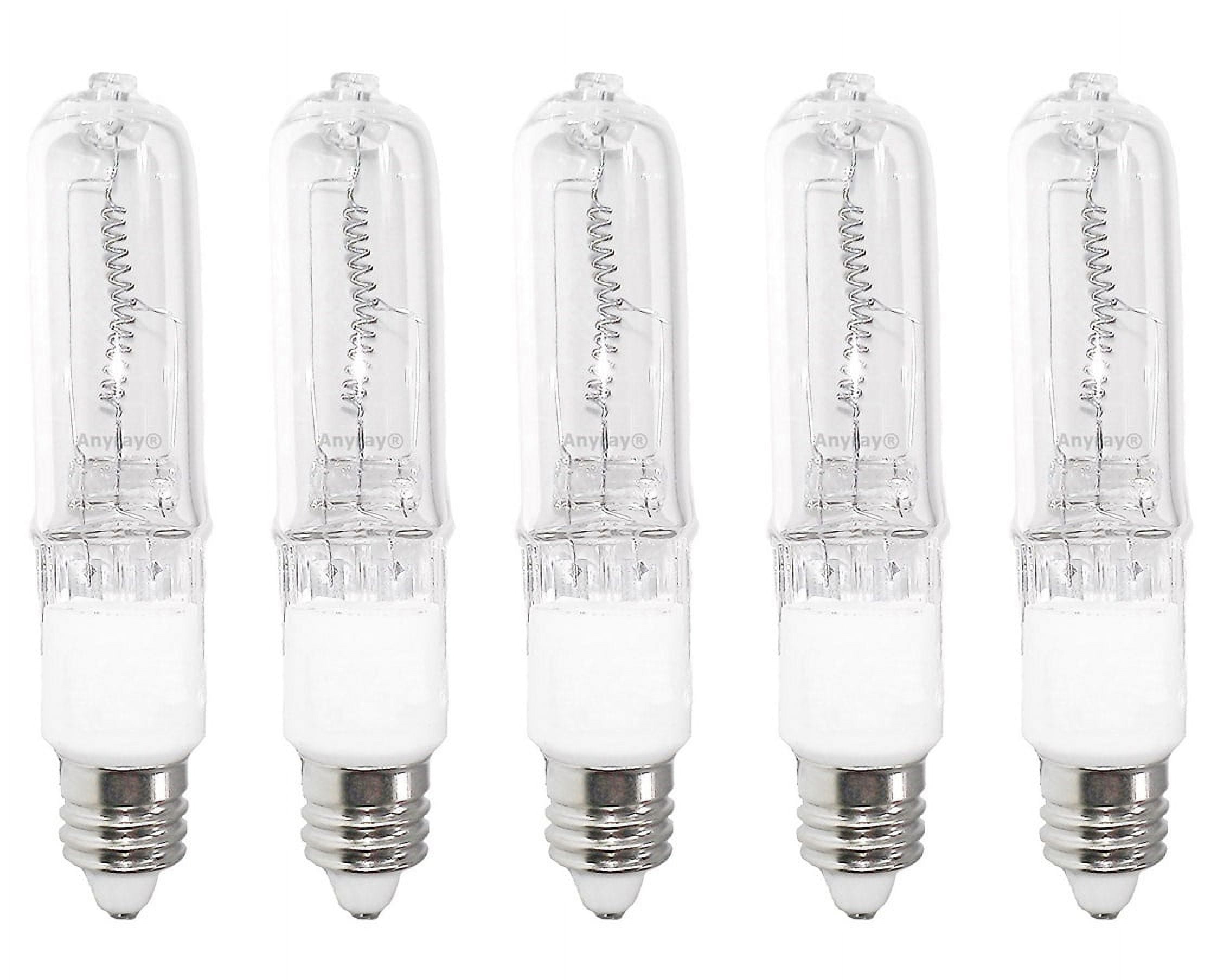 (5) 50w 50-watt jd e11 t4 mini-candelabra halogen light bulb, clear ...