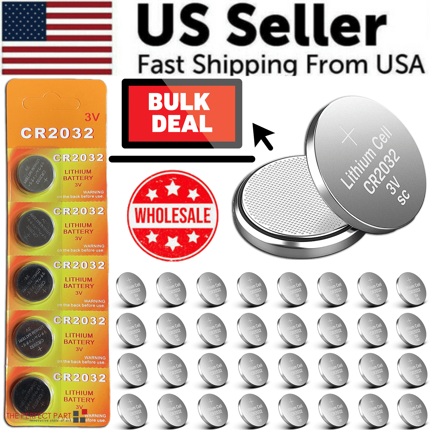 5-50x LITHIUM BATTERY 3V CR2032 CR 2032 BR2032 DL2032 Remote Button ...