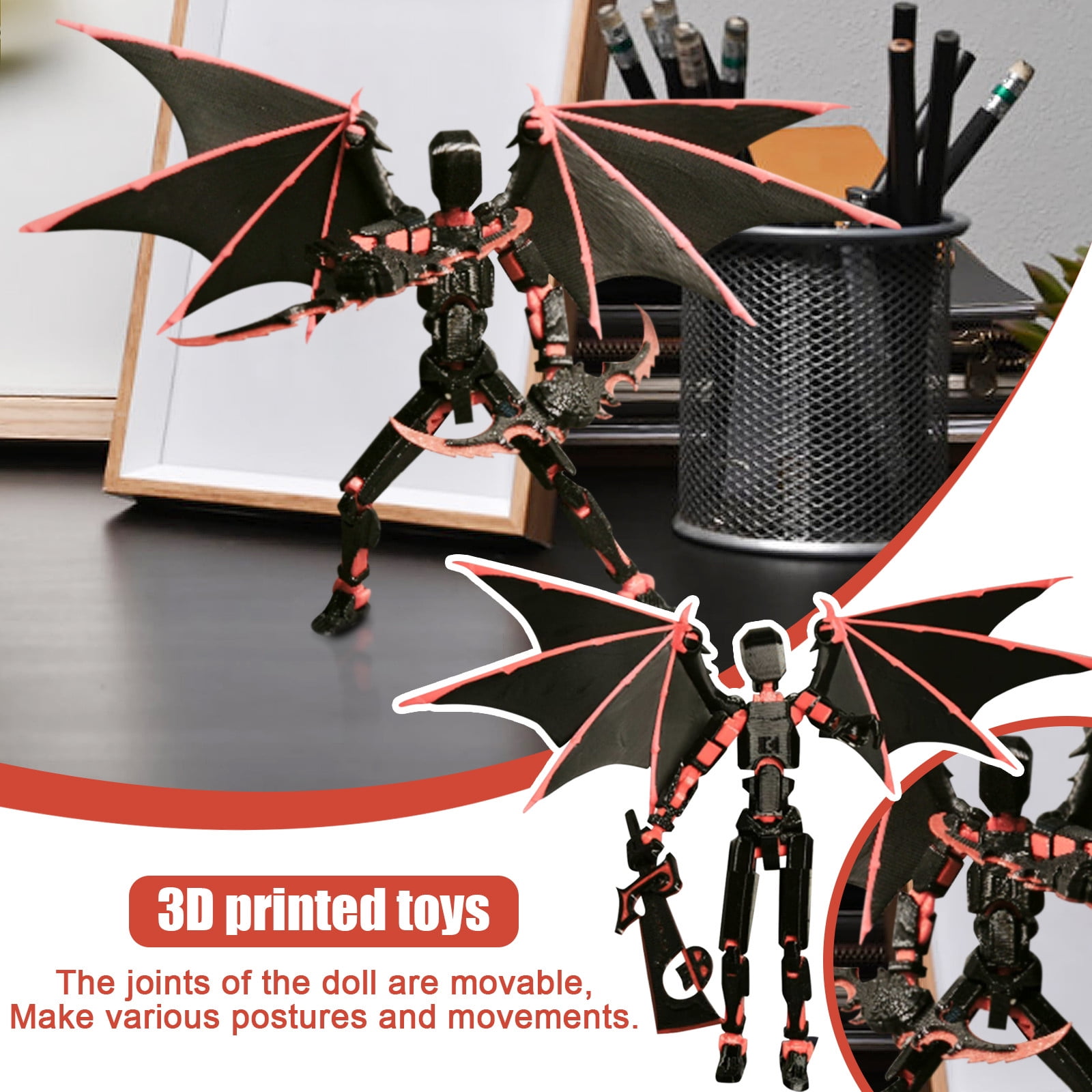 5.54-inch Multi-Jointed 3D Action Figures Dummy13, Full Body Mechanical ...