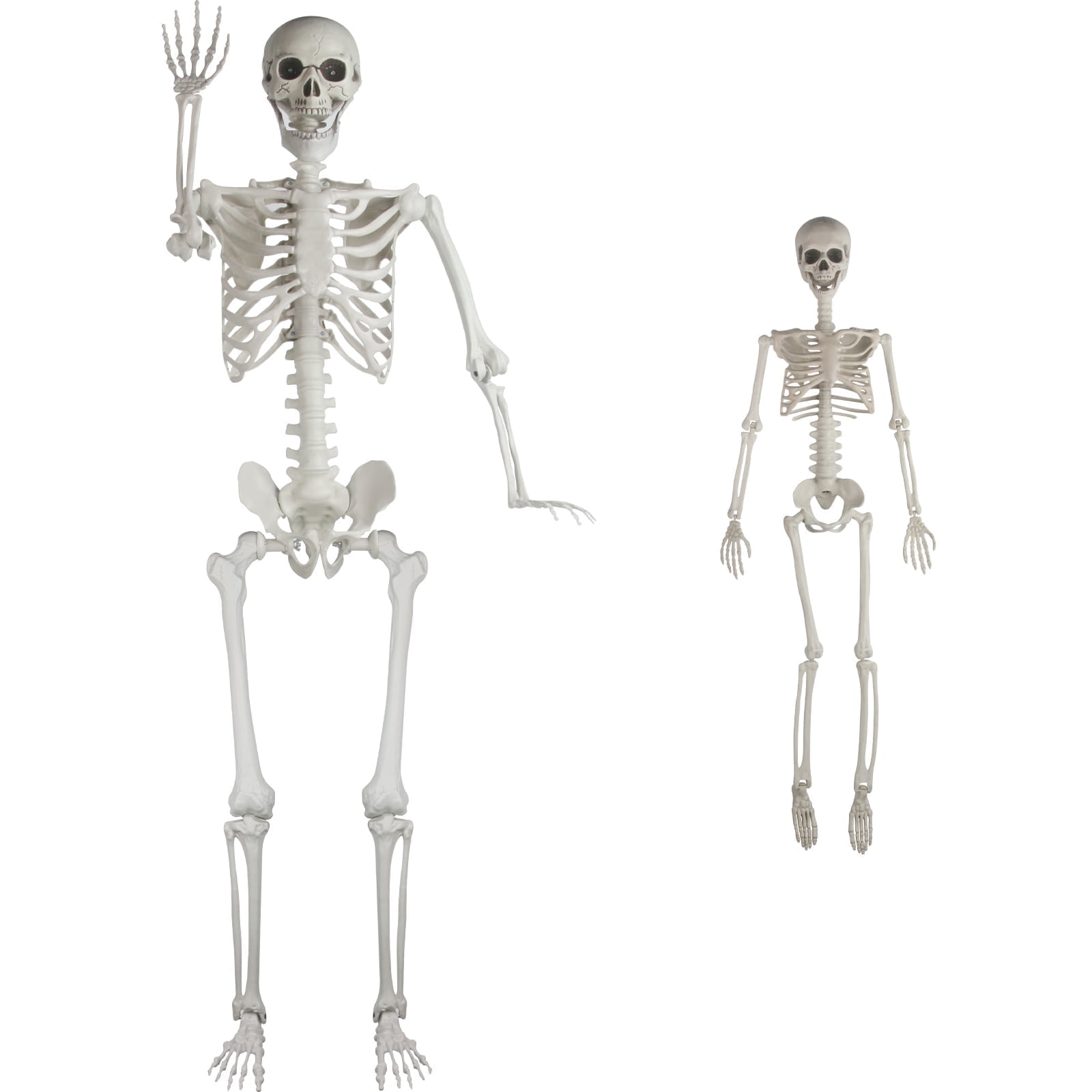 5.5FT + 3FT Halloween Skeleton Decorations - Realistic Posable Human ...