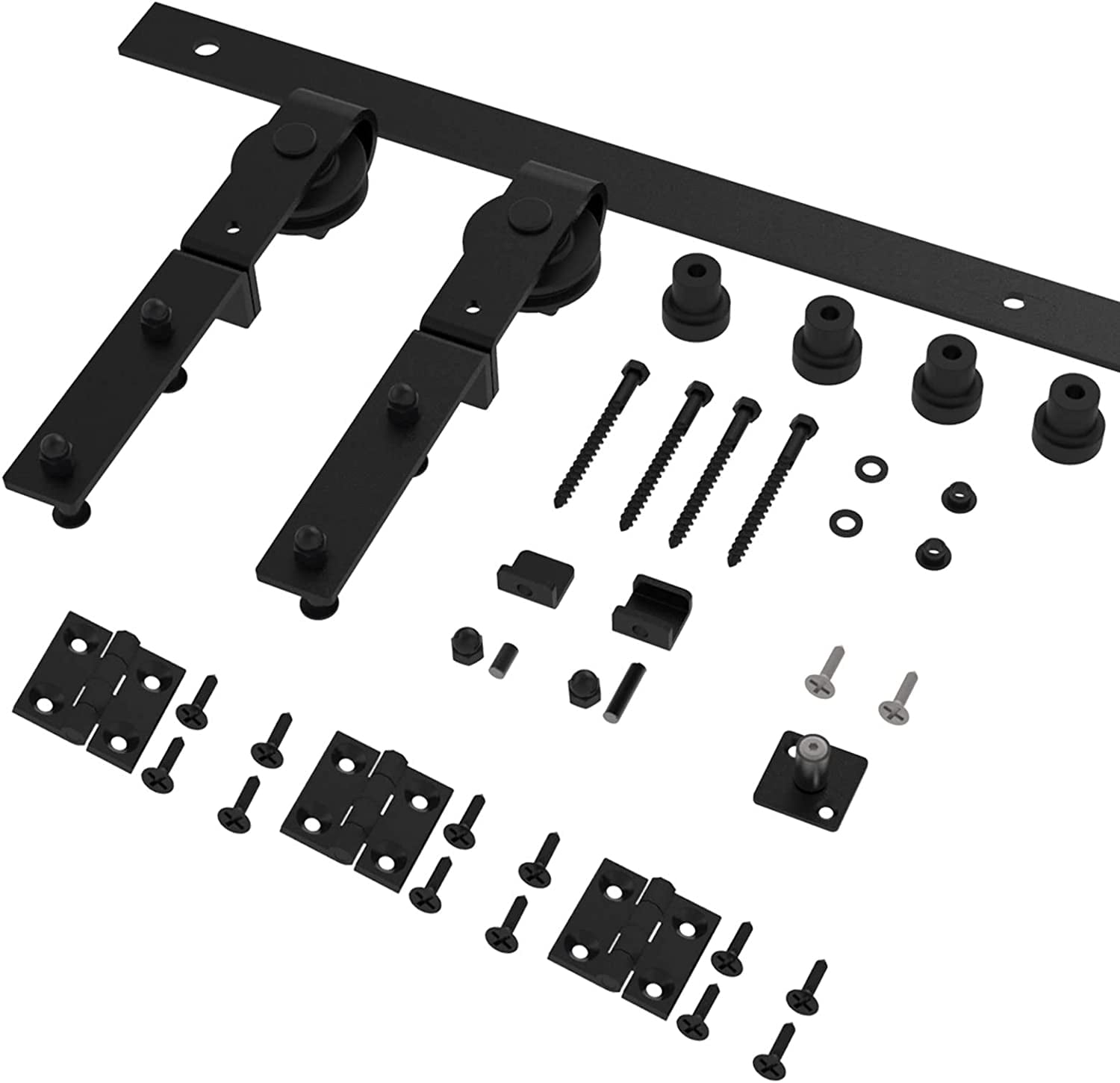 5.5FT/66" Bi-Folding Sliding Barn Door Hardware Kit,Heavy Duty Roller ...