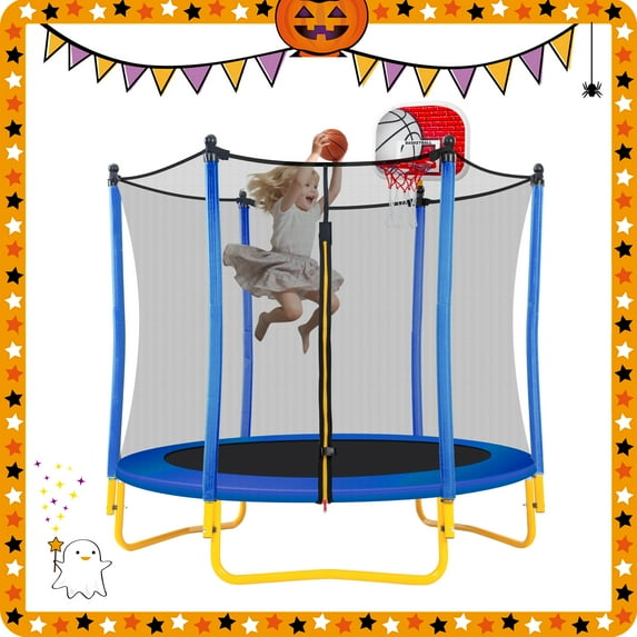 5.5FT Mini Trampoline for Kids, 65" Toddler Trampoline Indoor/Outdoor ...