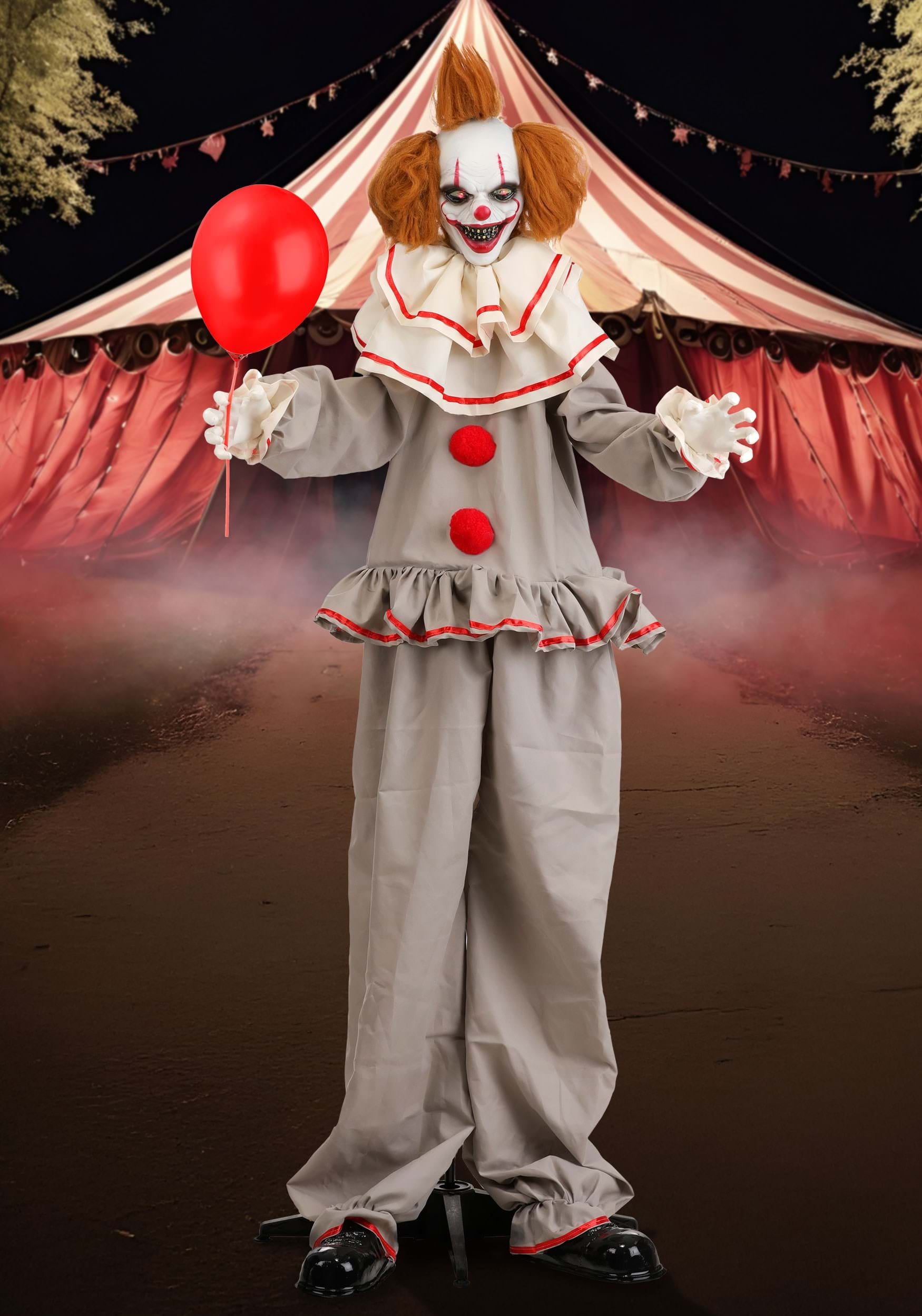 5.5FT Red Cent the Nightmare Clown Animated Decoration - Scream Saver ...